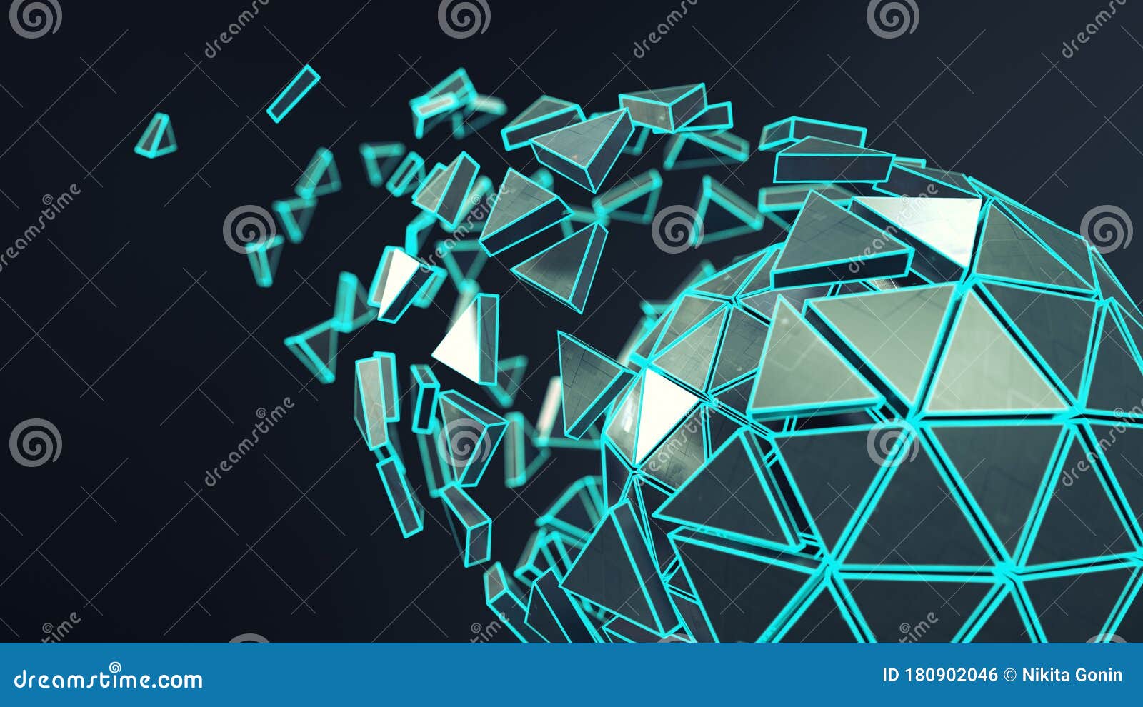 Sci-fi Polygonal Ball 3D Render Stock Illustration - Illustration of ...