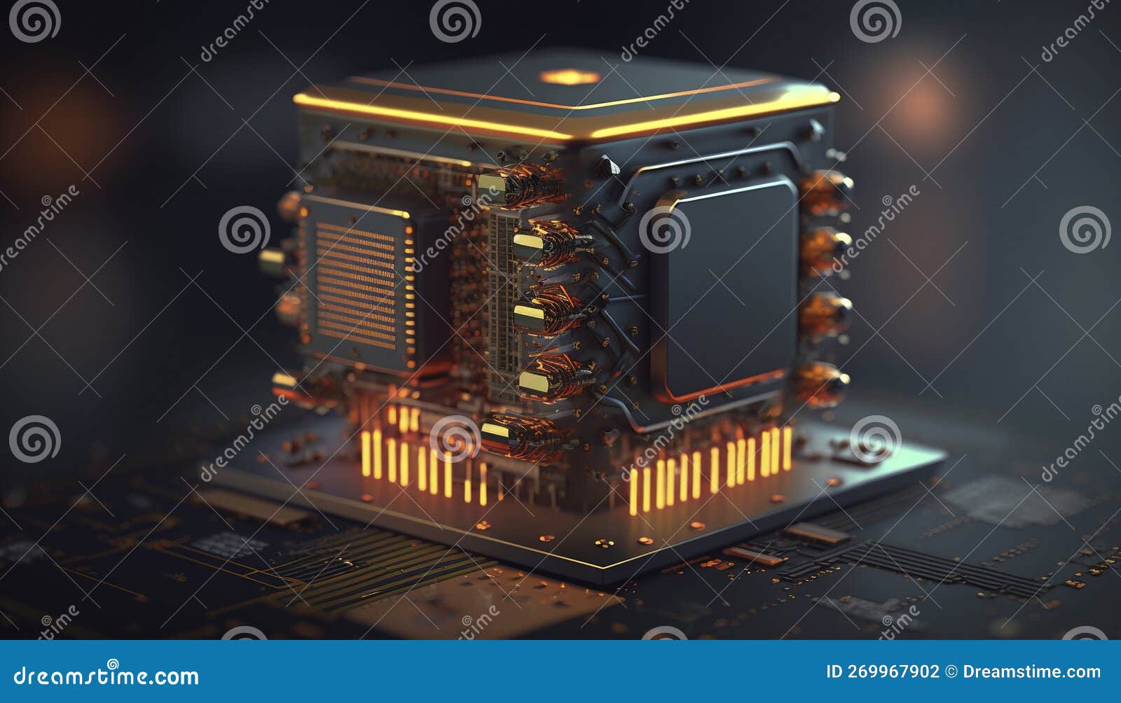 Sci-Fi Processor. Generative AI Stock Illustration - Illustration of ...