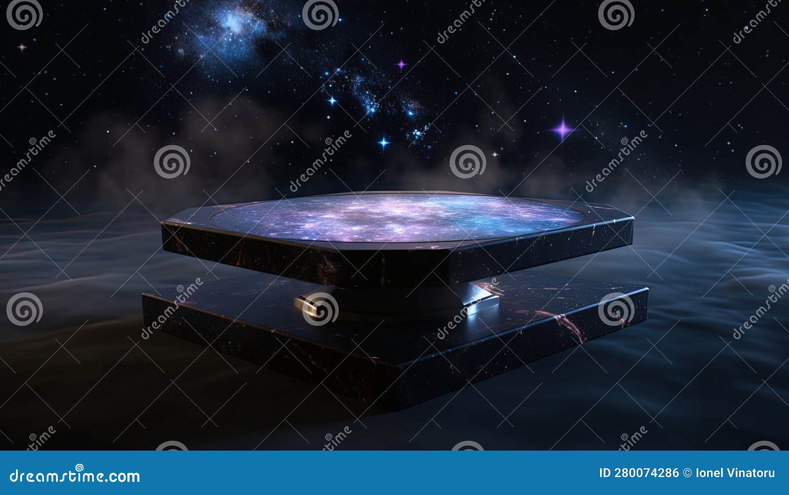 Sci-fi Product Display Table with Lights and Celestial Galaxy ...