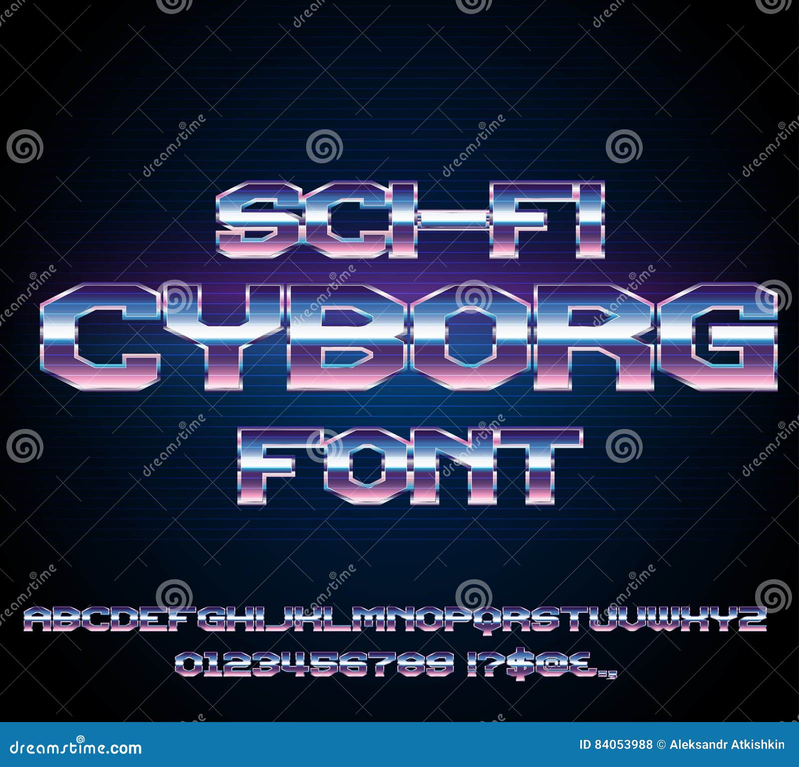 Sci-Fi retro font stock vector. Illustration of scifi - 84053988