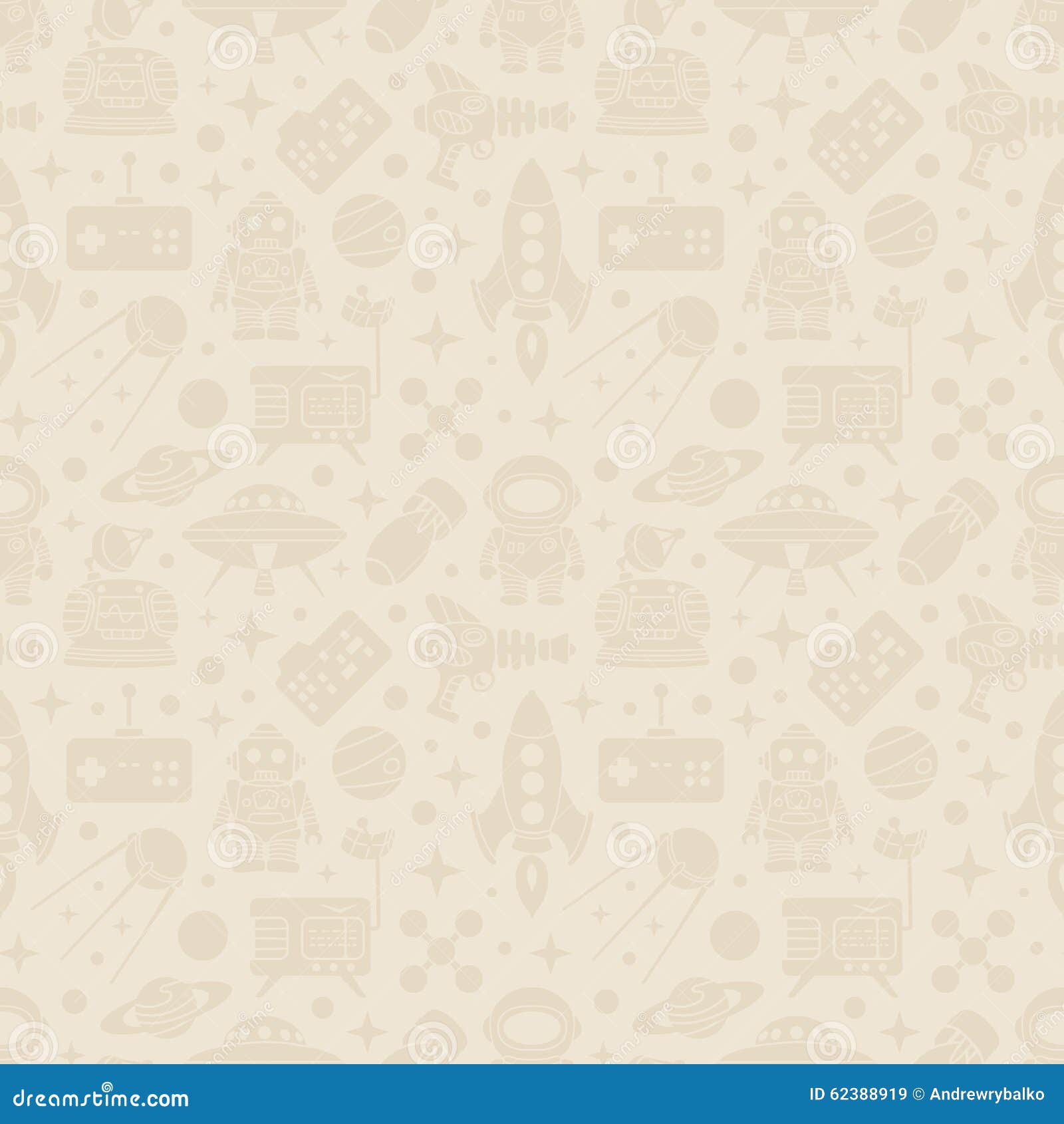 Sci-fi retro pattern stock vector. Illustration of element - 62388919