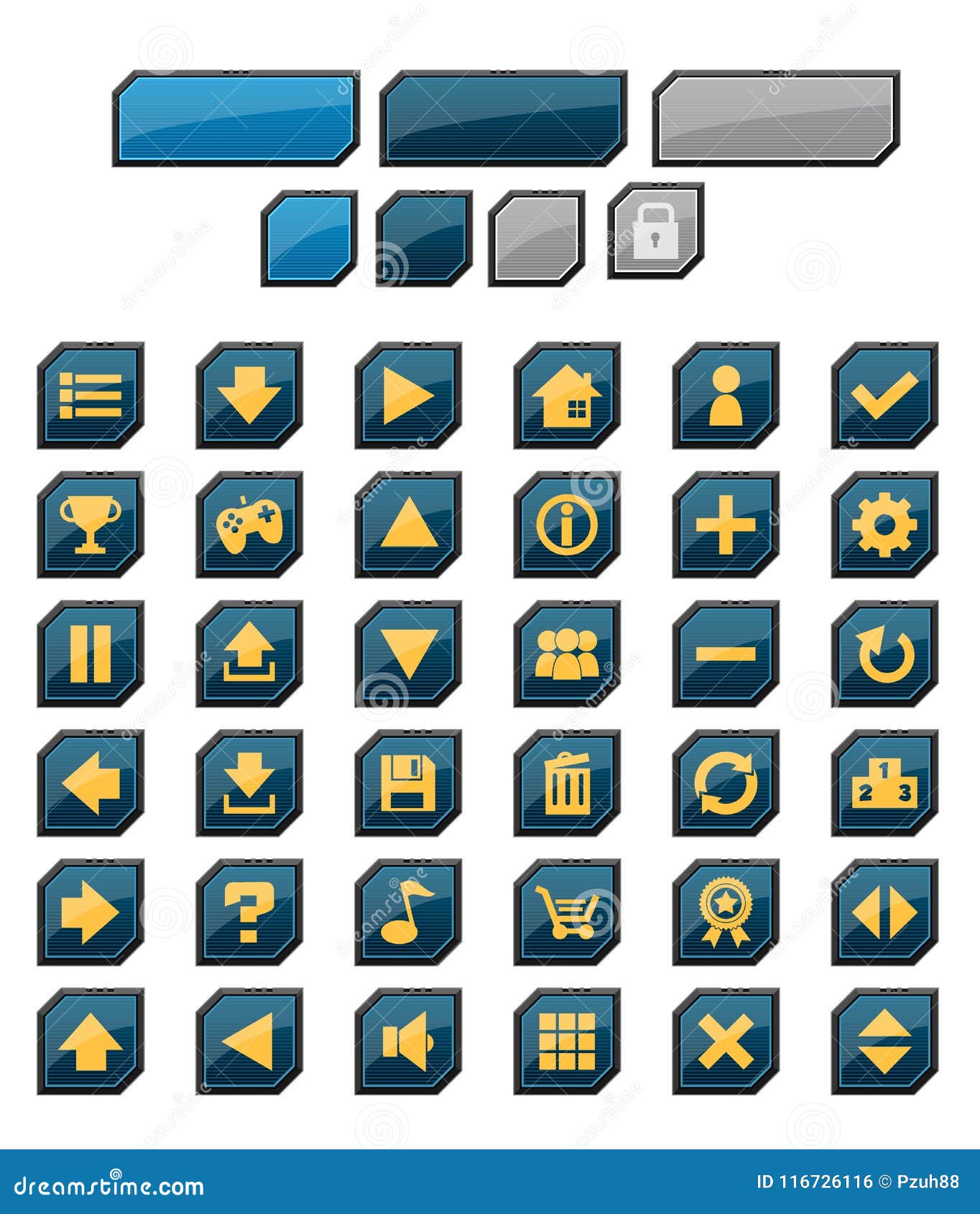 Sci-fi Robot Game Button Set Stock Vector - Illustration of buttons ...