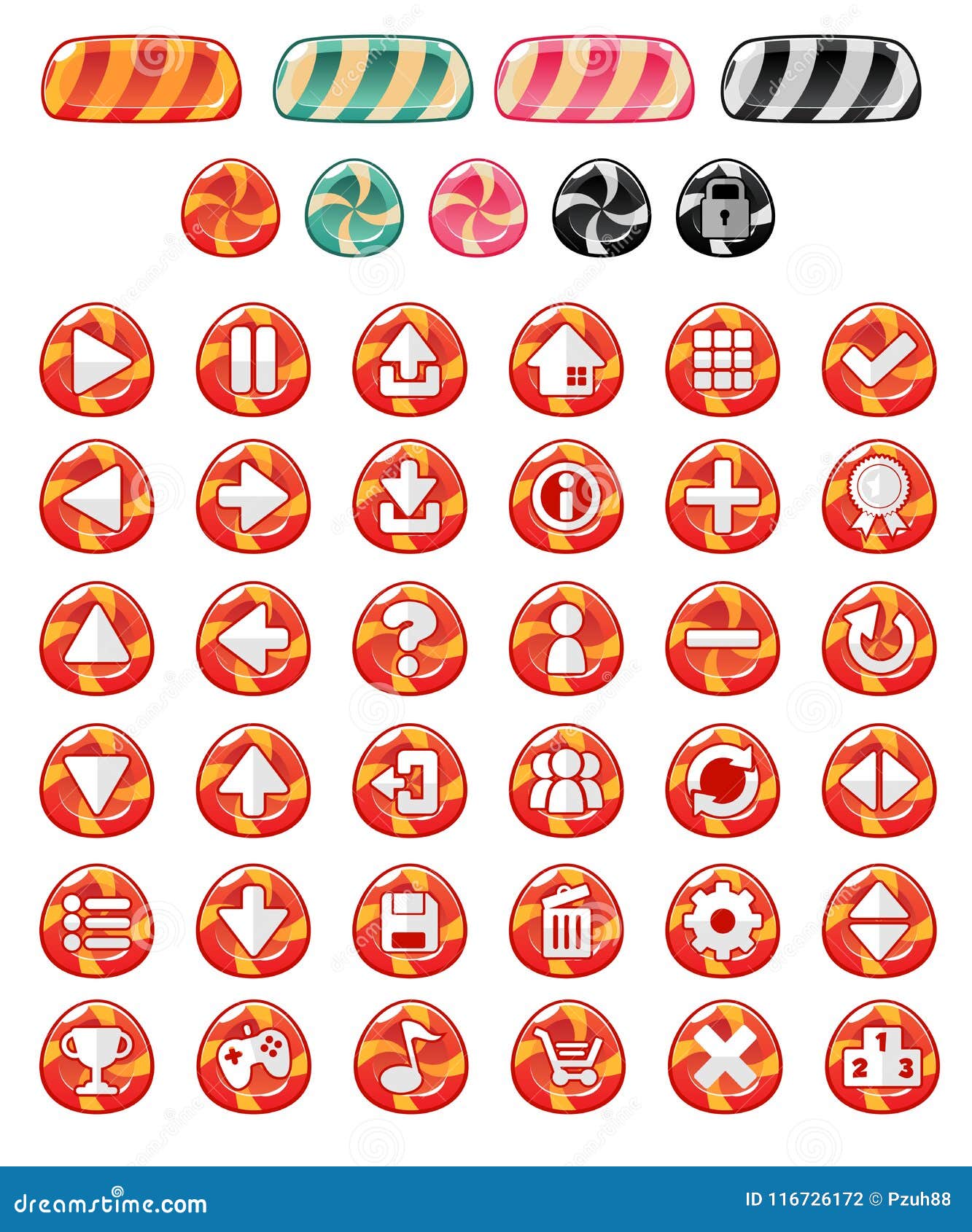 Sci-fi Robot Game Button Set Stock Vector - Illustration of template ...