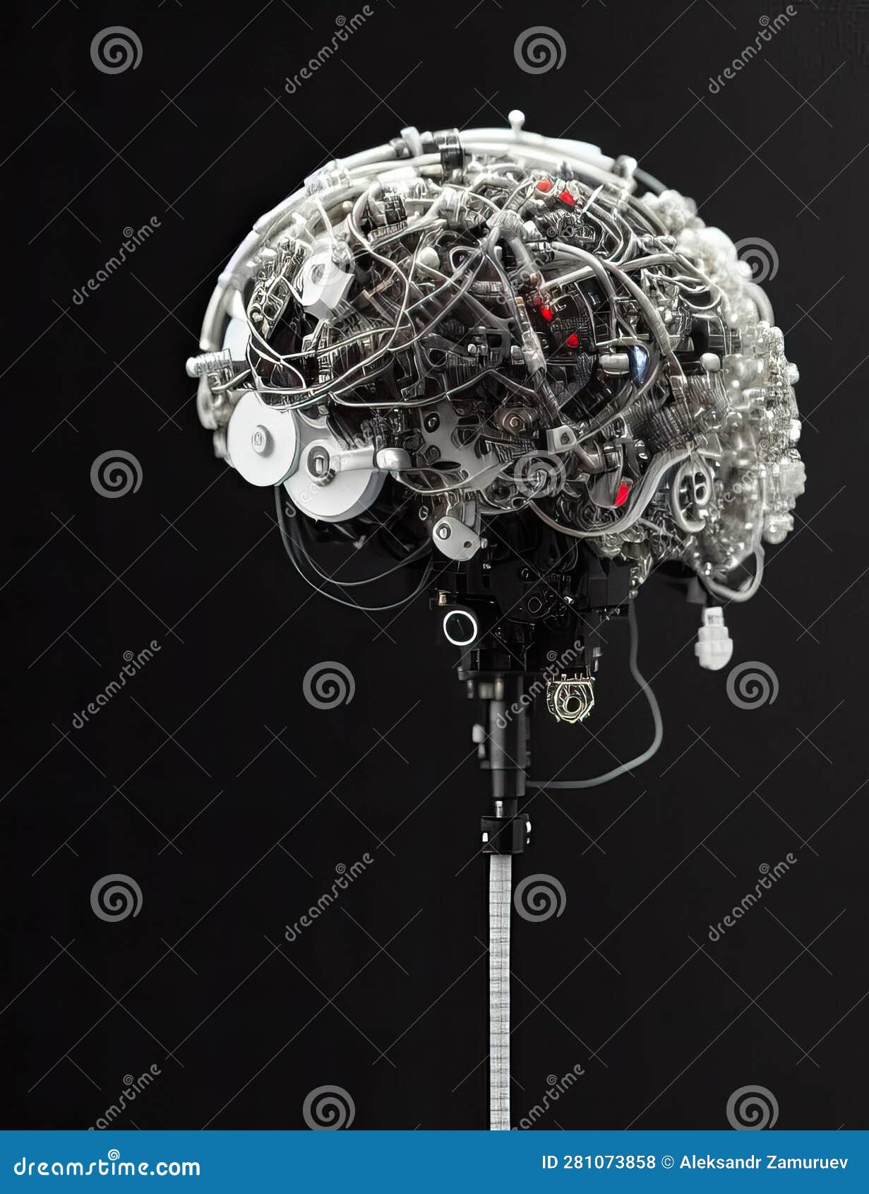 Sci-fi Robotic Brain Organ, System Cyborg Brain. Generative AI Stock ...