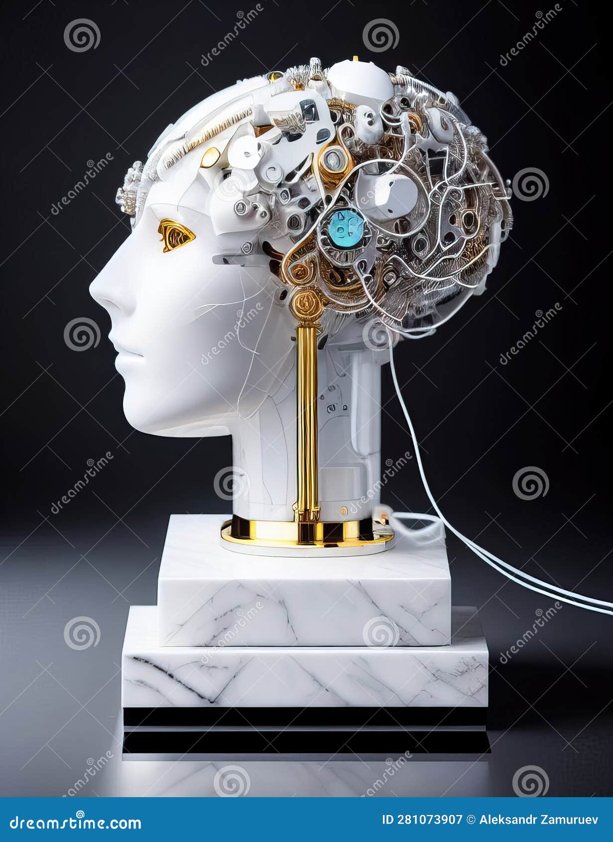 Sci-fi Robotic Brain Organ, System Cyborg Brain. Generative AI Stock ...