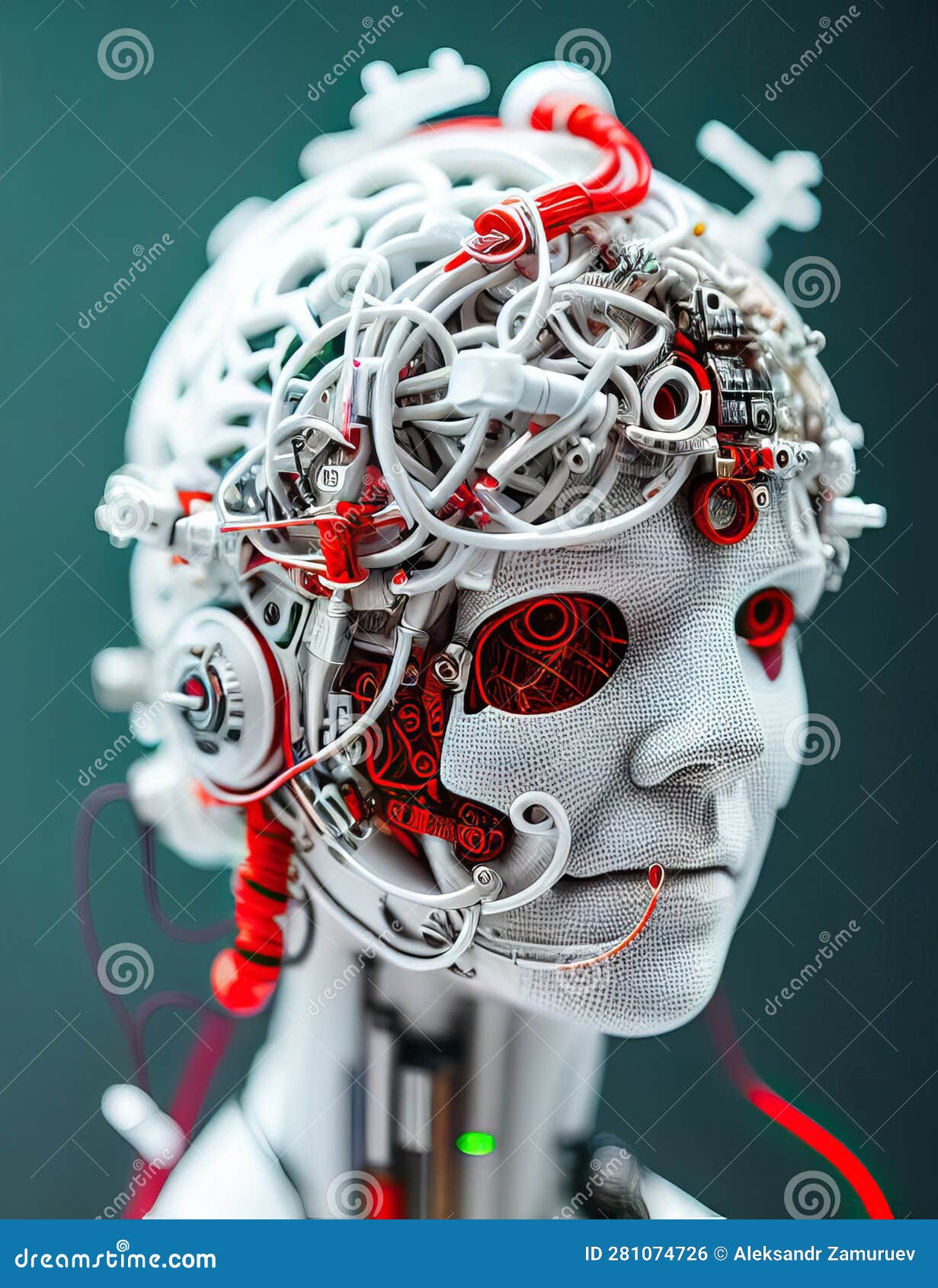 Sci-fi Robotic Brain Organ, System Cyborg Brain. Generative AI Stock ...