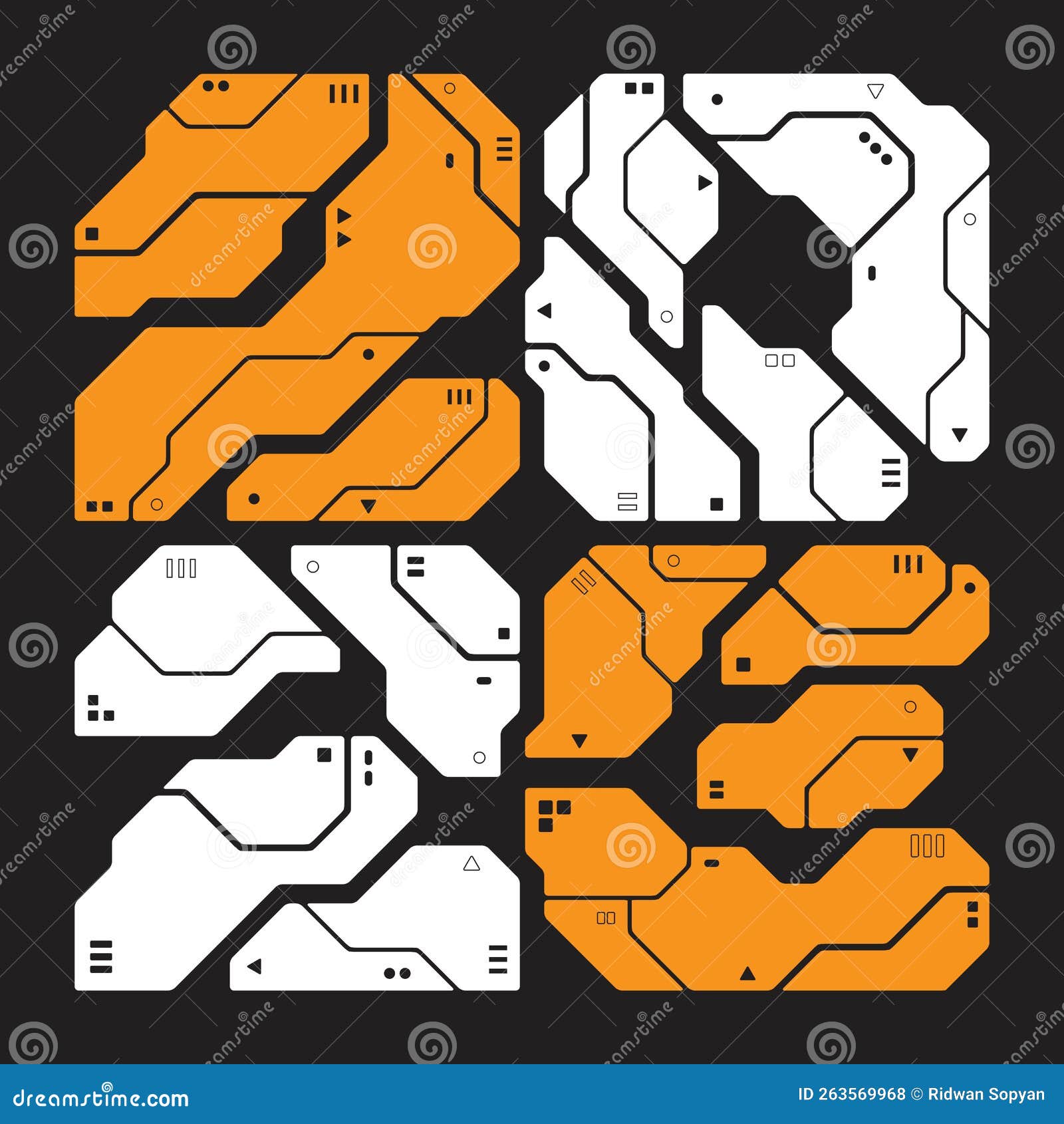 2023 Sci-fi Robotic Typography Yellow and White. Stock Vector ...