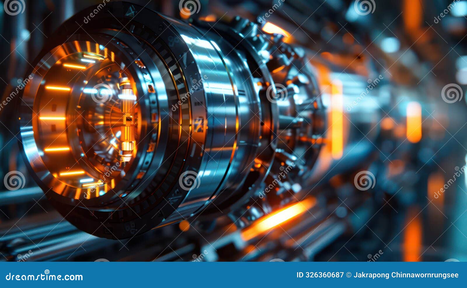 Sci-fi Scene with Glowing Futuristic Engine Stock Image - Image of ...