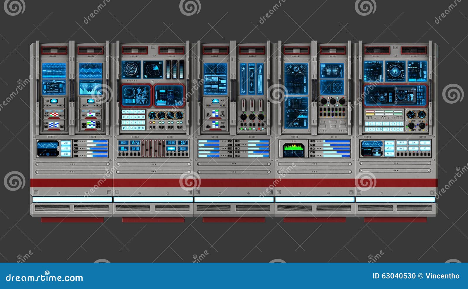 Sci-Fi Science Fiction Computer Lab Illustration Stock Photo ...