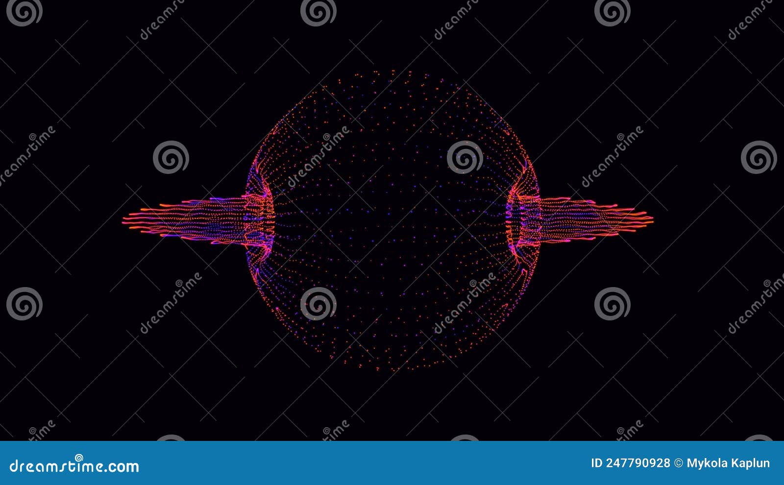 Sci-fi Sphere with Particles and Lines. Concept Network Connection ...