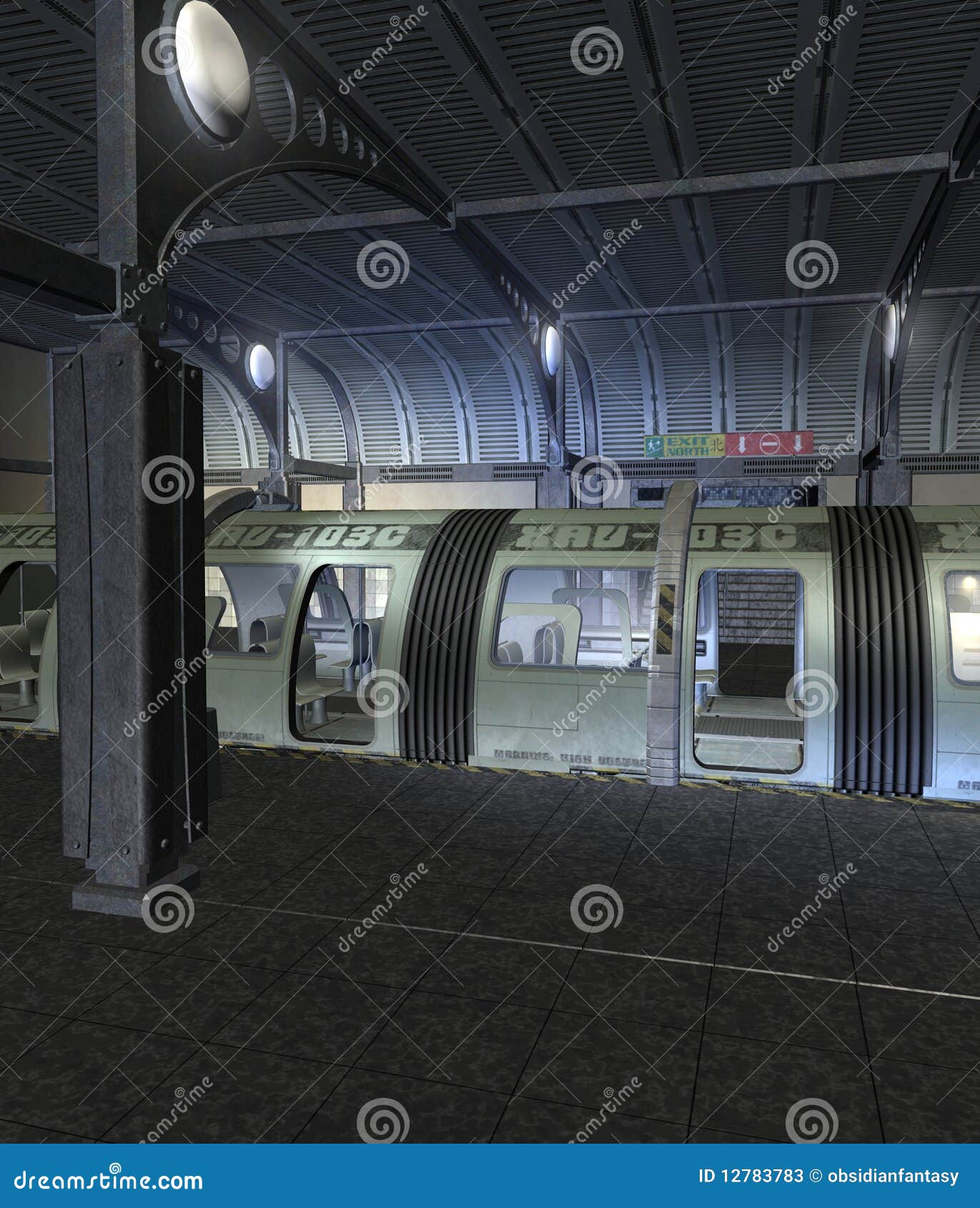 Sci-fi station 1 stock illustration. Illustration of science - 12783783
