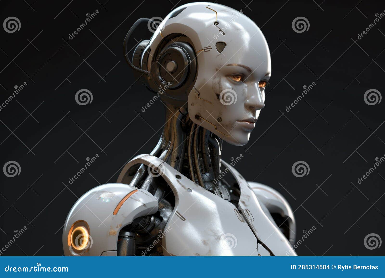 Advanced Artificial Intelligence Robot Portrait. Generative AI Stock ...