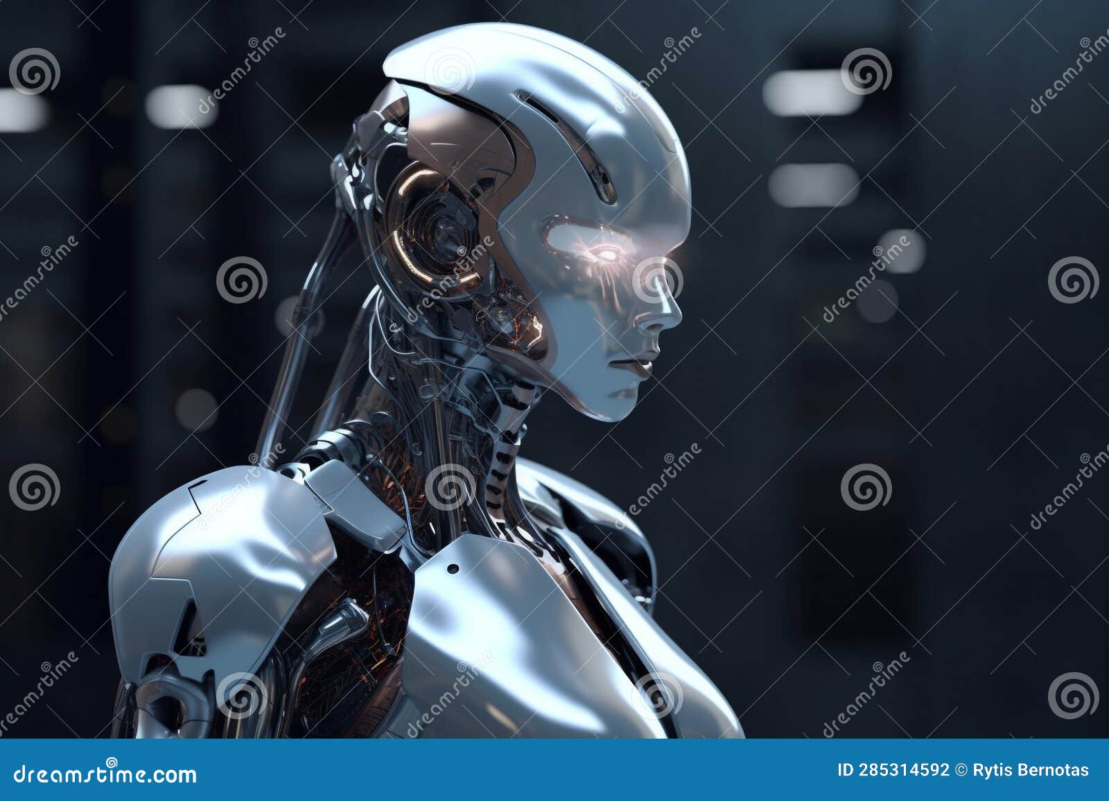 Advanced Artificial Intelligence Robot Portrait. Generative AI Stock ...