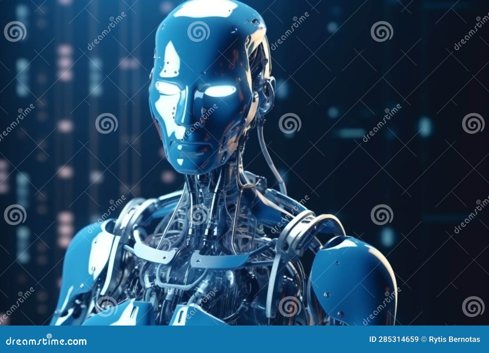 Advanced Artificial Intelligence Robot Portrait. Generative AI Stock ...