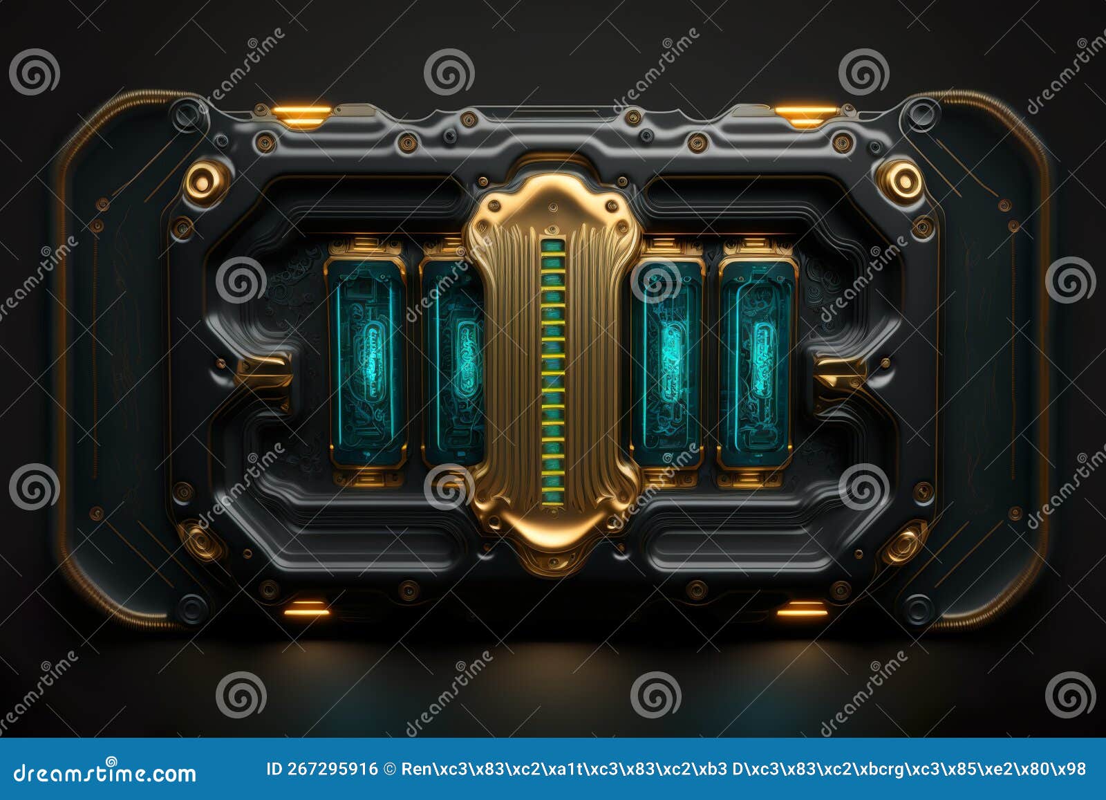 Sci-fi Technology Cyberpunk Monitor Interface Mechanical Device ...