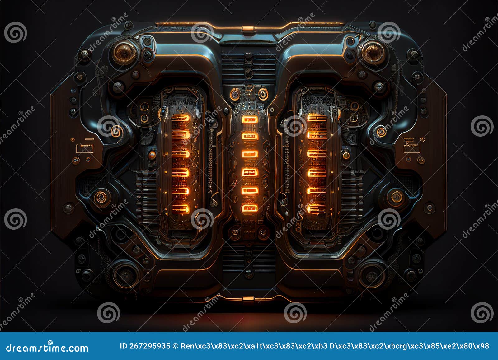 Cyberpunk Monitor Screen Tool Vector Illustration | CartoonDealer.com ...