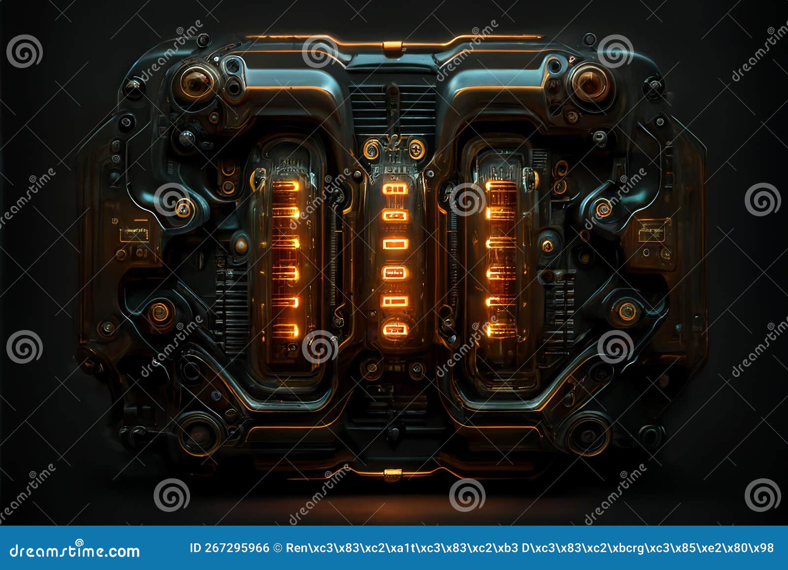 Sci-fi Technology Cyberpunk Monitor Interface Mechanical Device ...