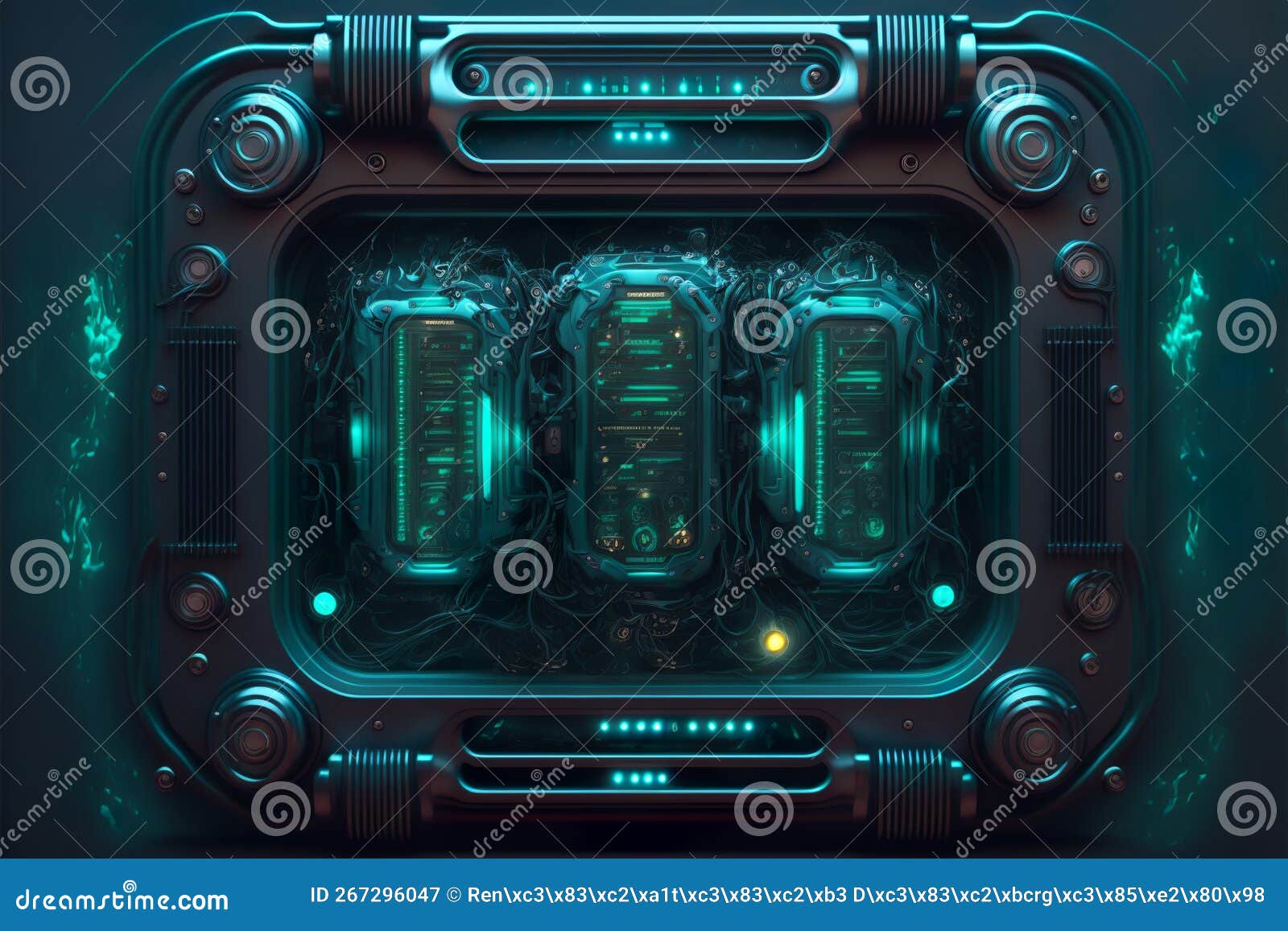 Sci-fi Technology Cyberpunk Monitor Interface Mechanical Device ...