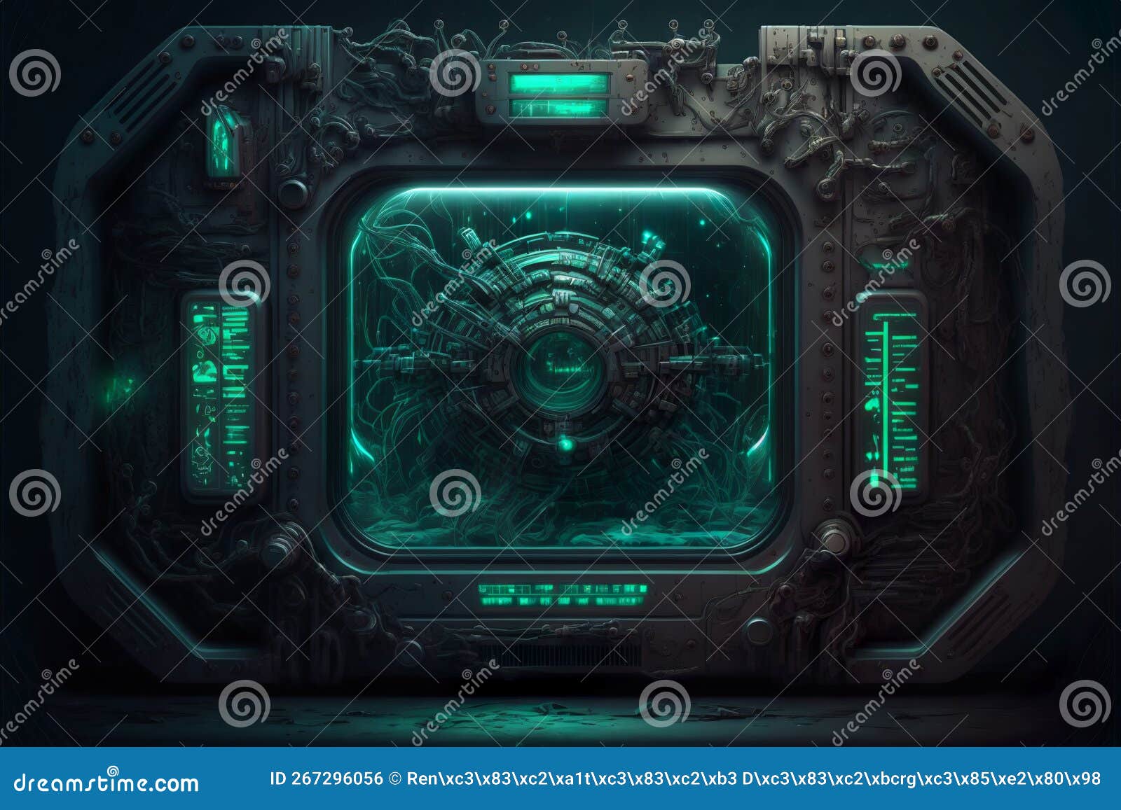 Sci-fi Technology Cyberpunk Monitor Interface Mechanical Device ...