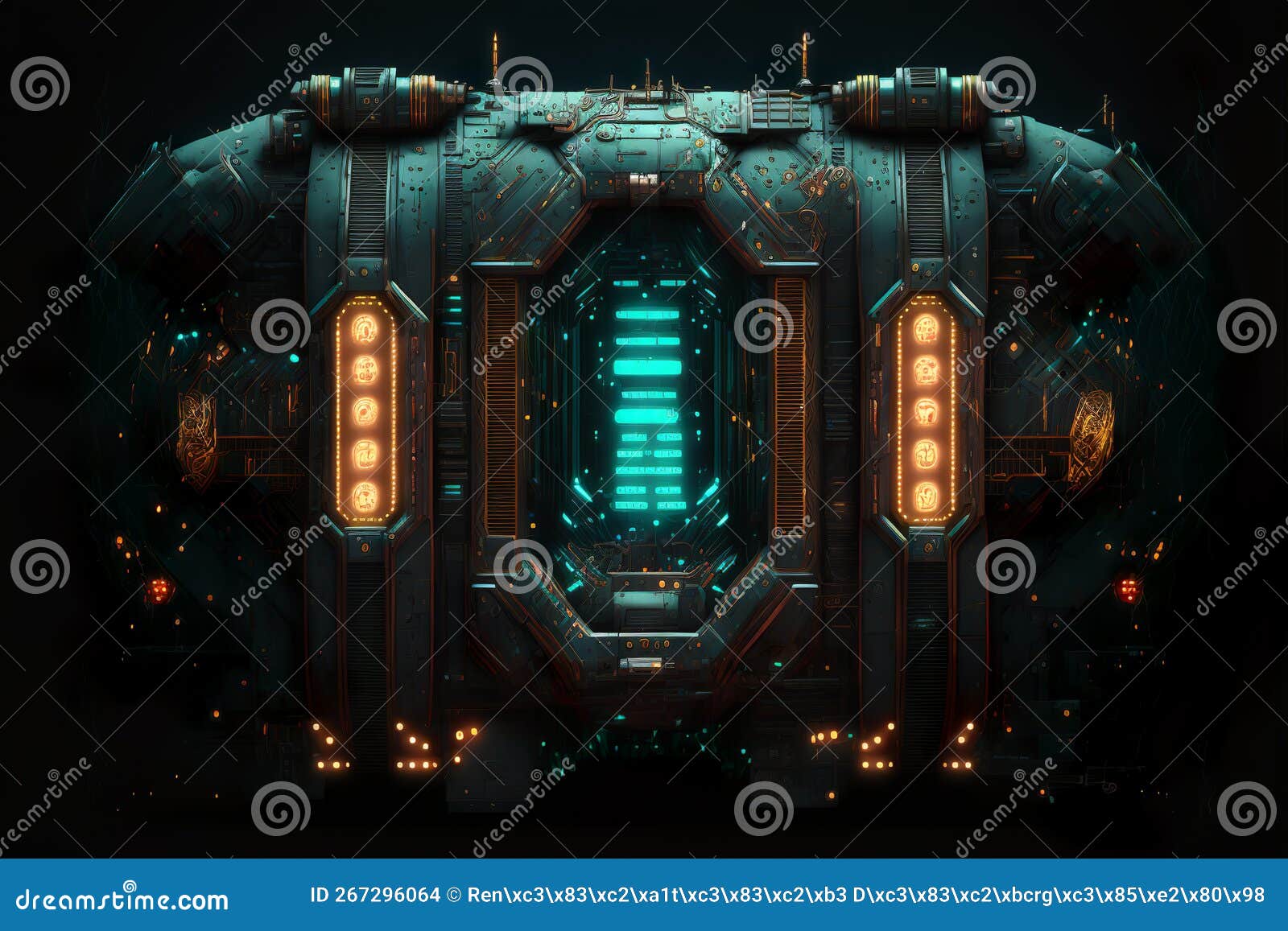 Sci-fi Technology Cyberpunk Monitor Interface Mechanical Device ...