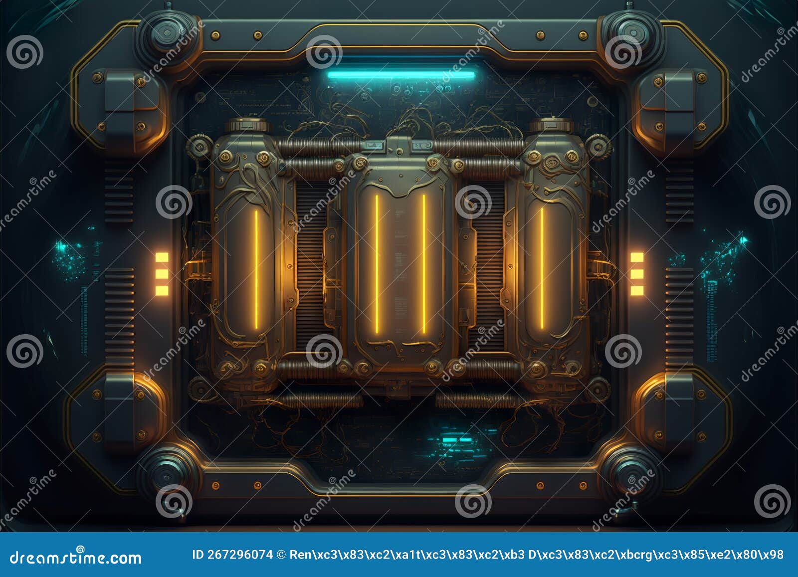 Sci-fi Technology Cyberpunk Monitor Interface Mechanical Device ...