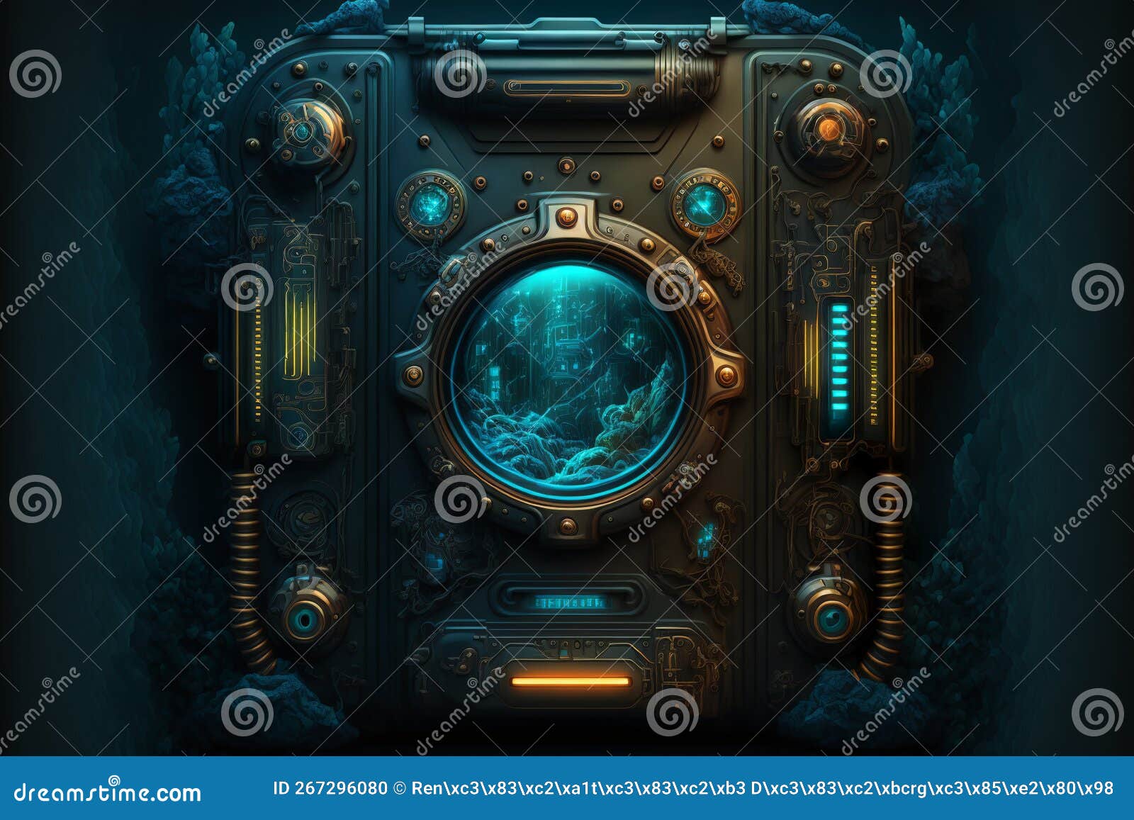 Sci-fi Technology Cyberpunk Monitor Interface Mechanical Device ...