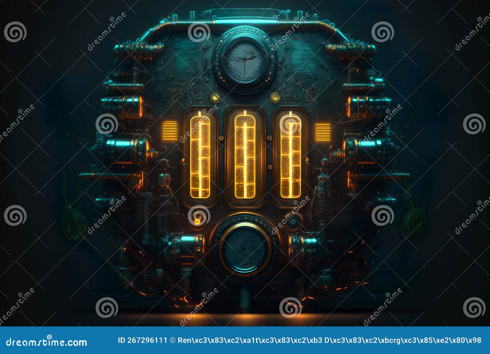 Sci-fi Technology Cyberpunk Monitor Interface Mechanical Device ...