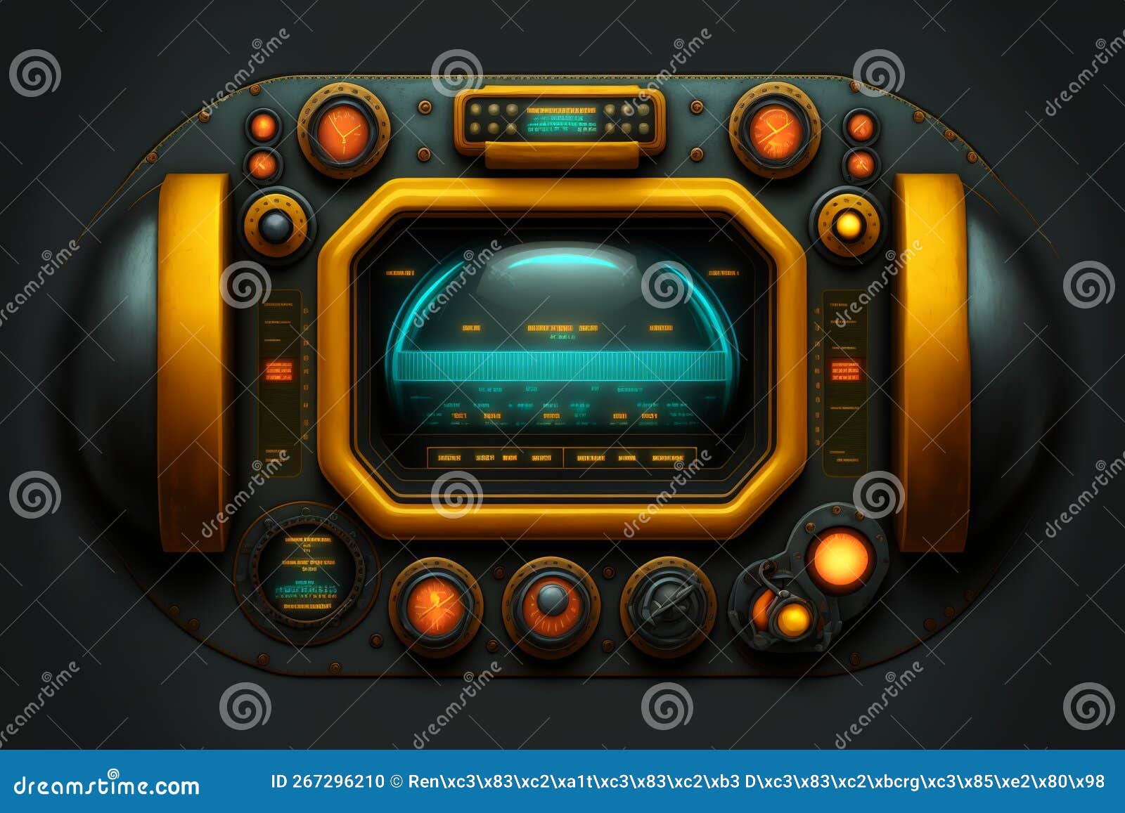 Sci-fi Technology Cyberpunk Monitor Interface Mechanical Device ...