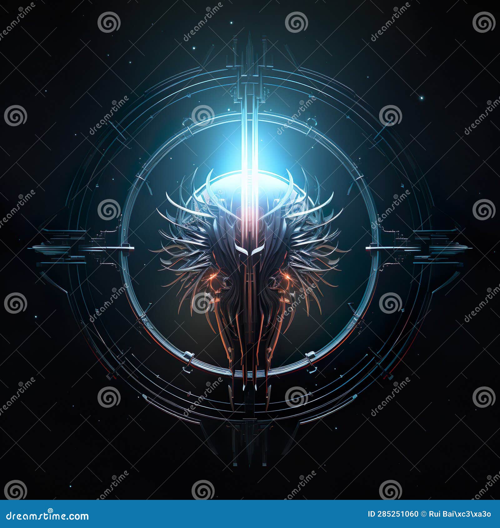 Sci-fi Themed Stylish Logo with a Futuristic Feeling Stock Illustration ...