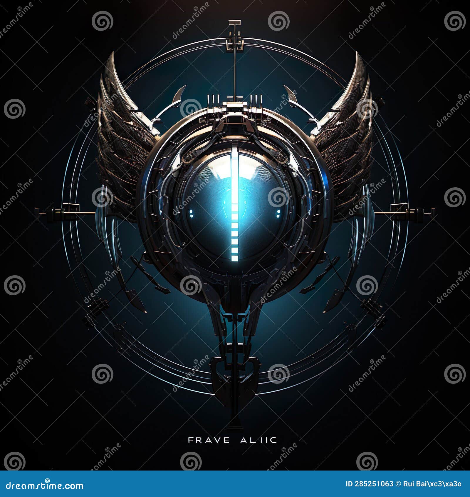 Sci-fi Themed Stylish Logo with a Futuristic Feeling Stock Illustration ...