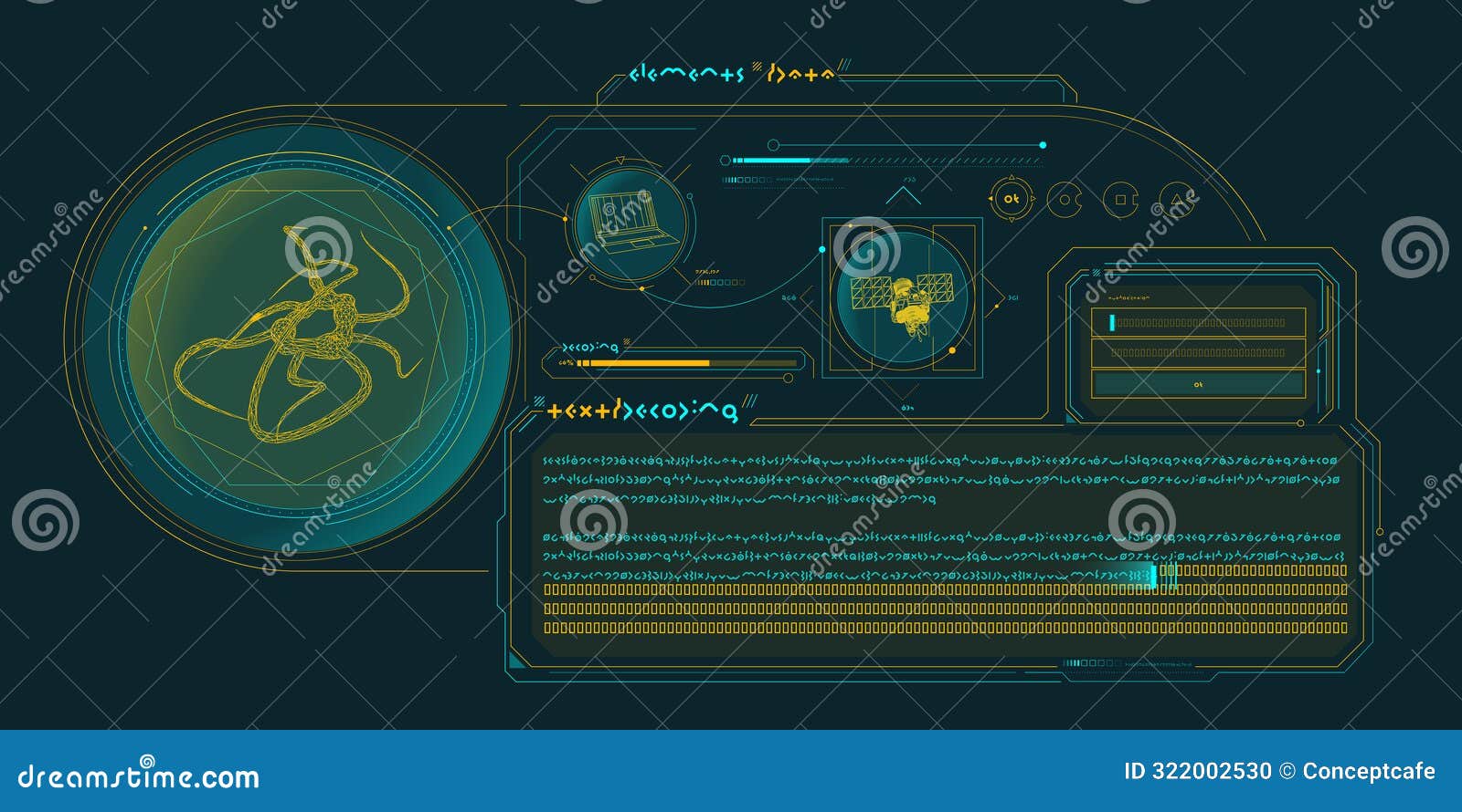 Futuristic HUD Design of Sci-fi Data. Stock Vector - Illustration of ...