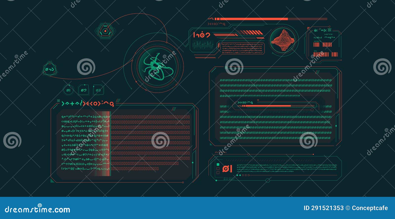 Sci-fi Medical Research Program Interface. Stock Vector - Illustration ...