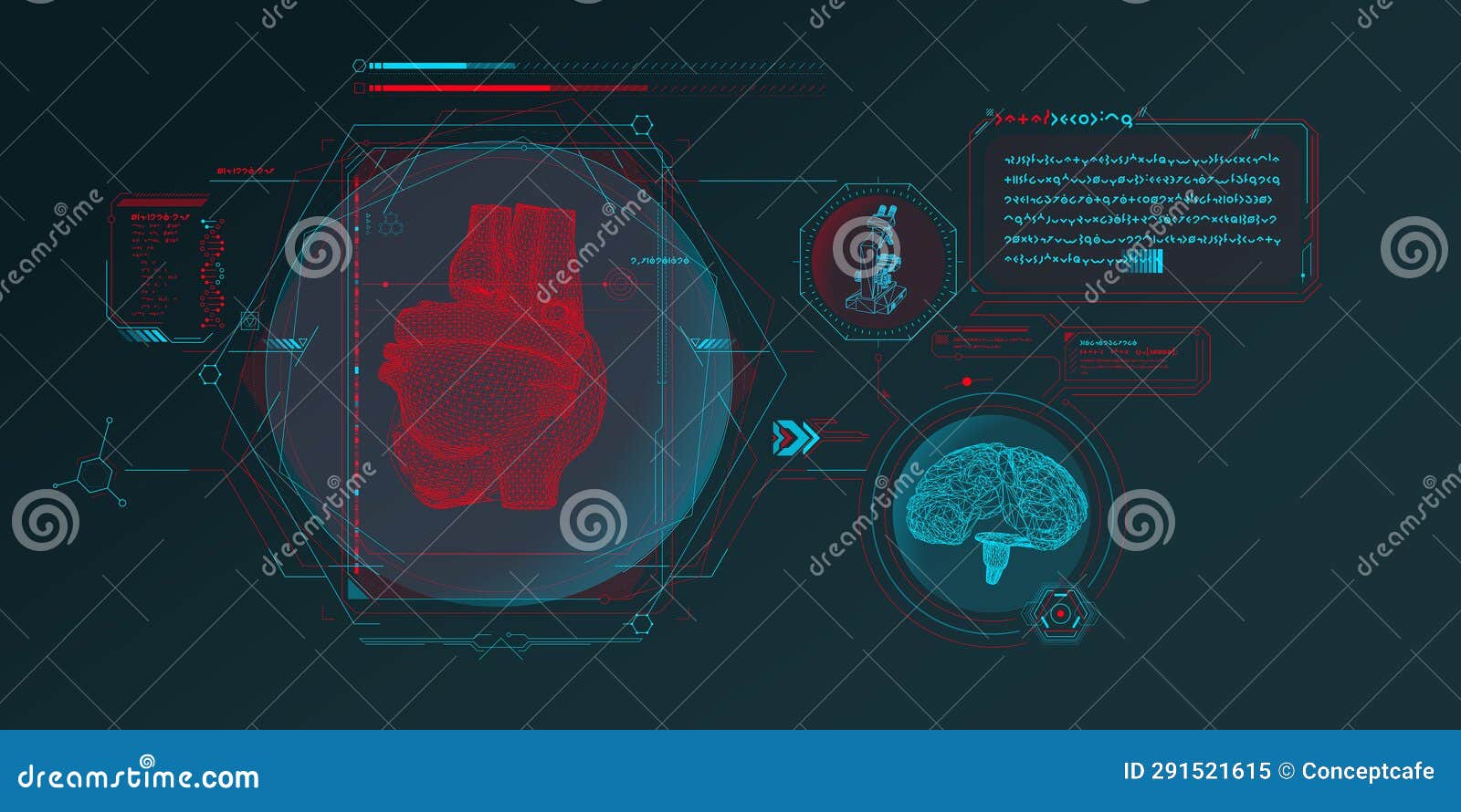 Sci-fi Medical Research Program Interface. Stock Vector - Illustration ...