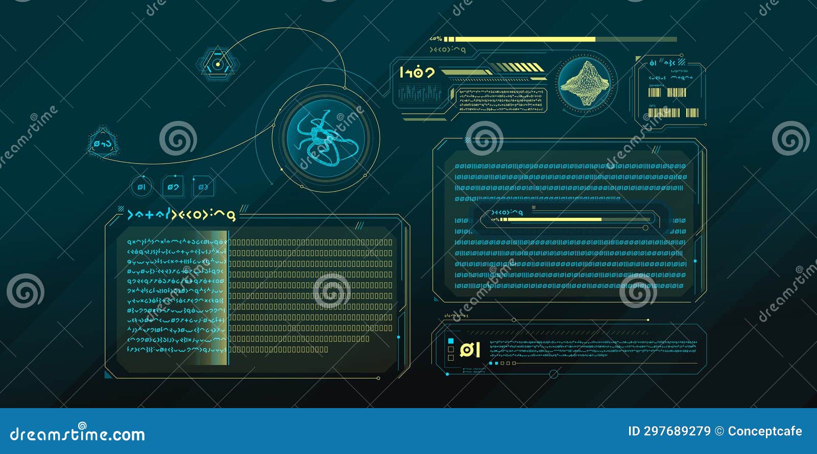 Sci-fi Medical Research Program Interface. Stock Vector - Illustration ...