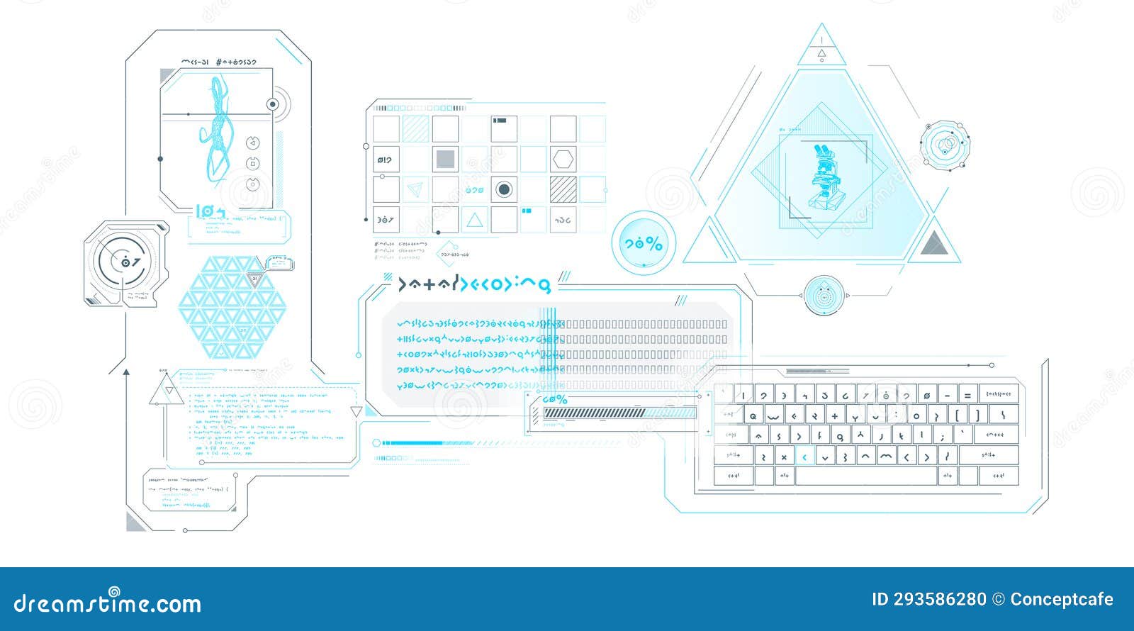 Scientific Research Data Processing Interface. Stock Illustration ...