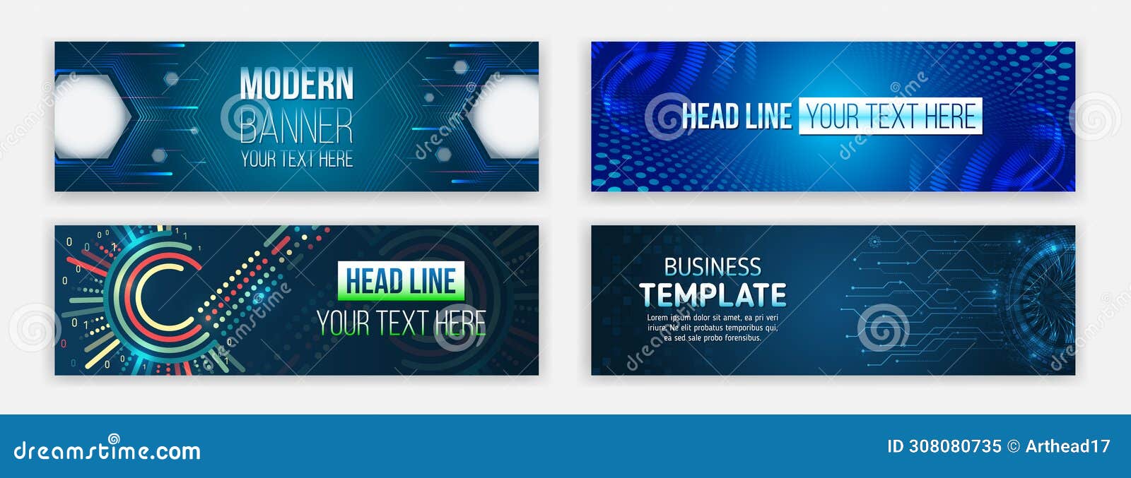 Sci-fi Vector Sample Concept. High-tech Horizontal Banner Template ...