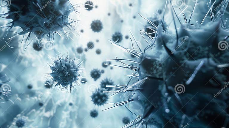 Sci-Fi Virus Particles - High-Resolution Visual on Isolated White ...