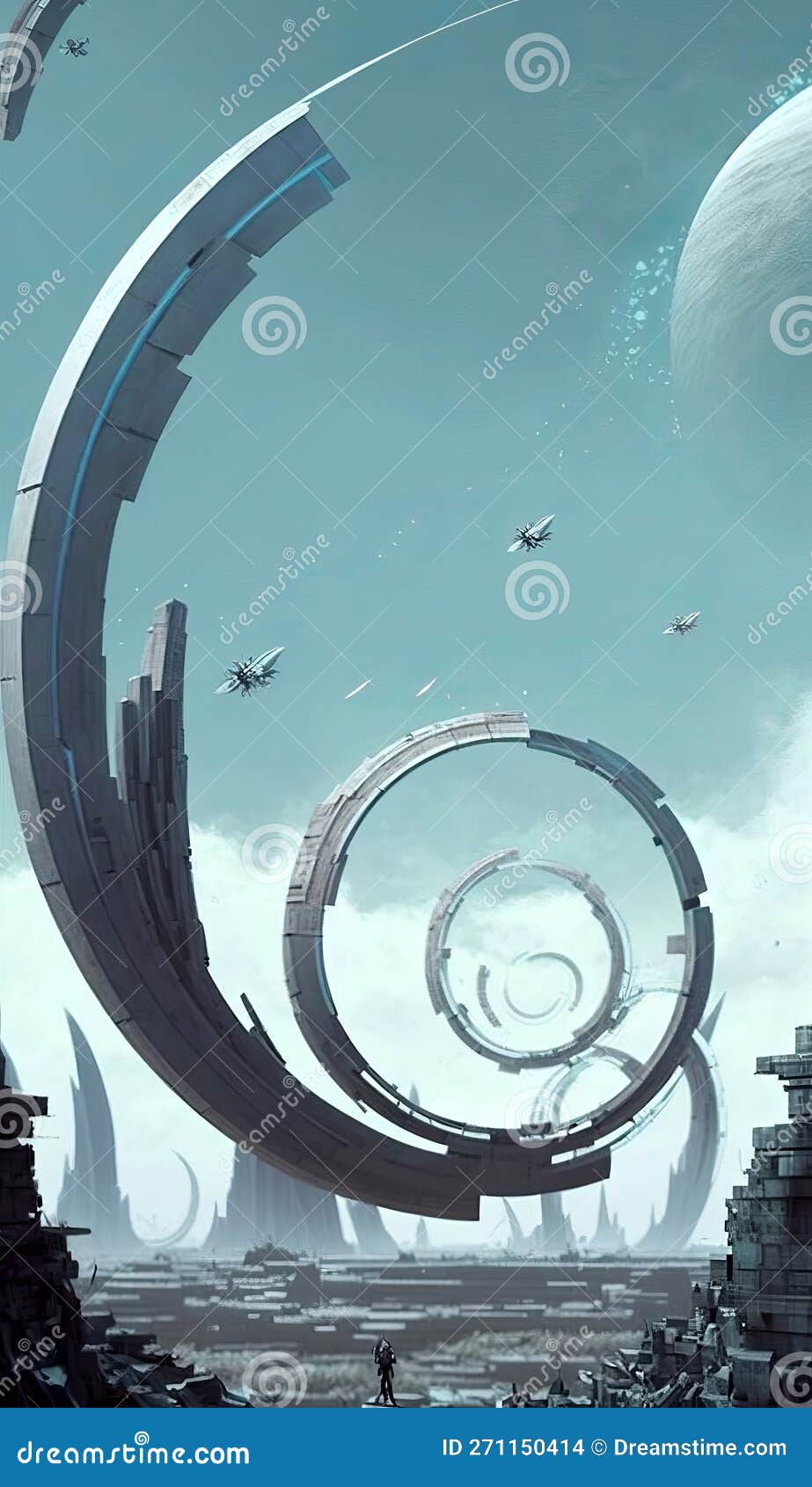 A Sci Fiction Illustration of a Giant Space - Timey Structure ...