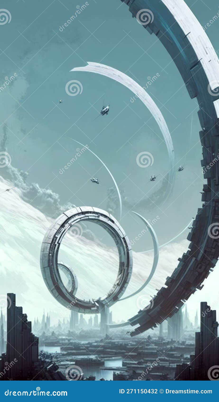 A Sci Fiction Illustration of a Giant Space - Timey Structure ...