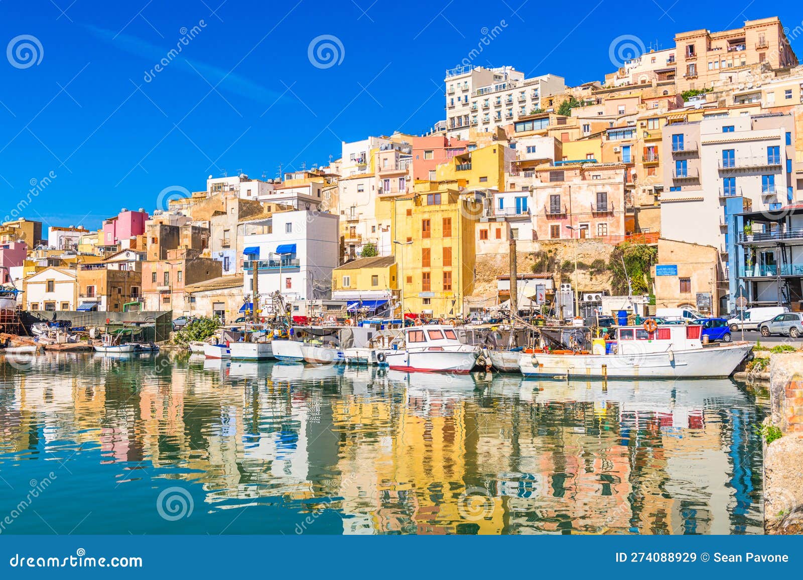 Sciacca, Sicily, Italy at the Port Stock Image - Image of buildings ...