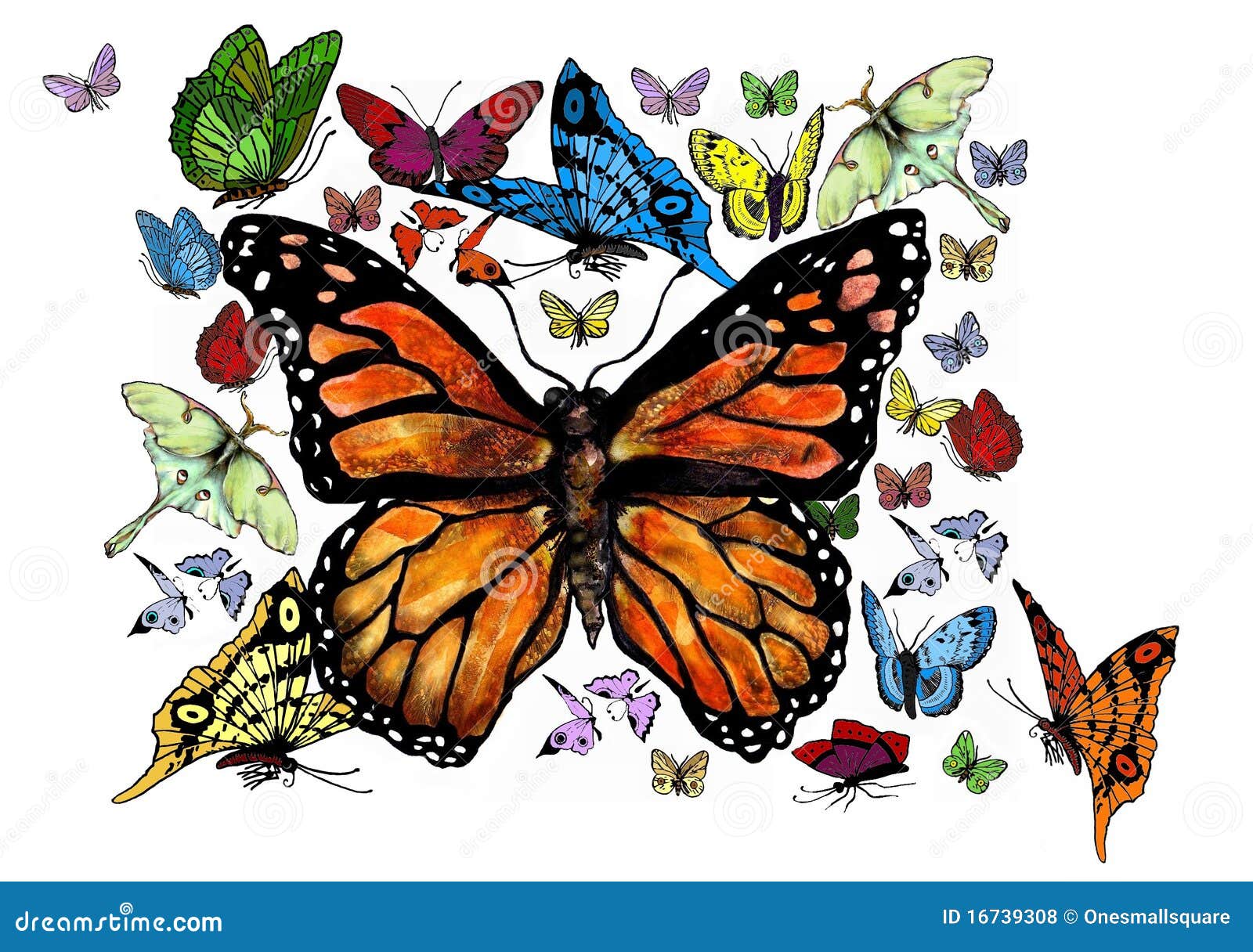 Sciame Vivace Delle Farfalle Illustrazione di Stock - Illustrazione di ...