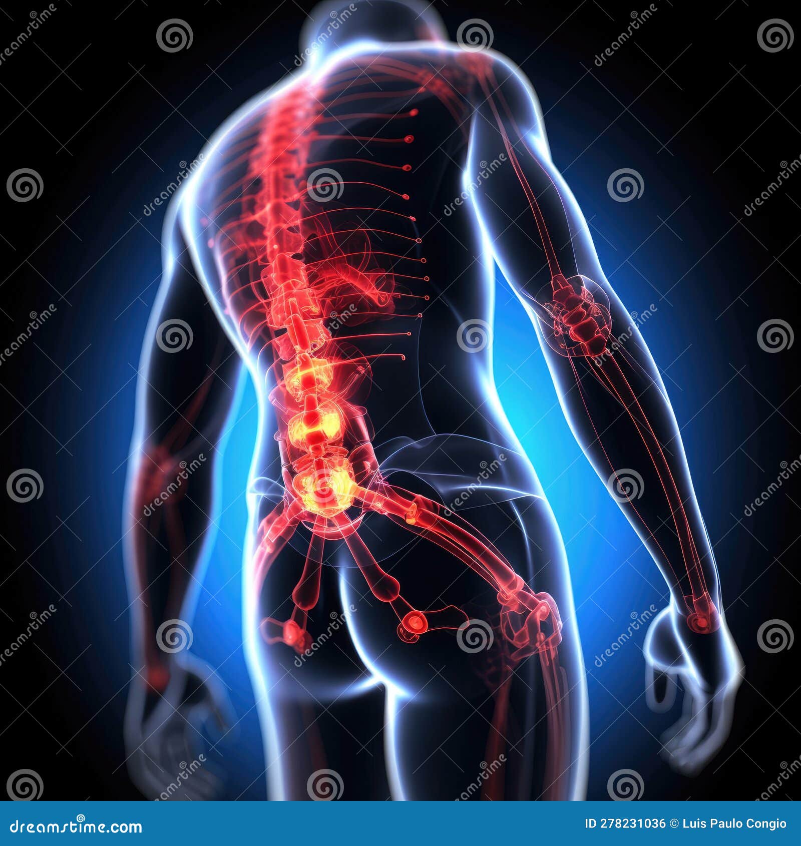 Sciatica, back pain stock photo. Image of neck, naked - 278231036