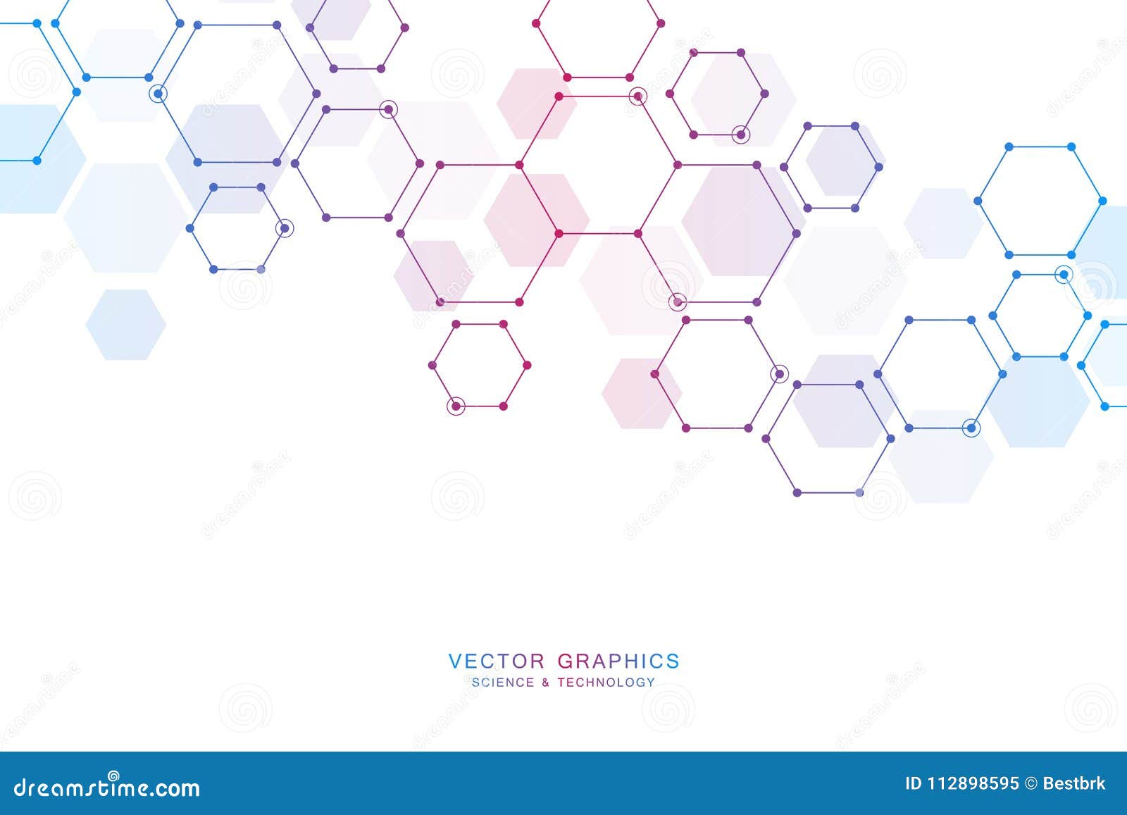Science Abstract Background with Hexagons and Molecules. Stock Vector ...