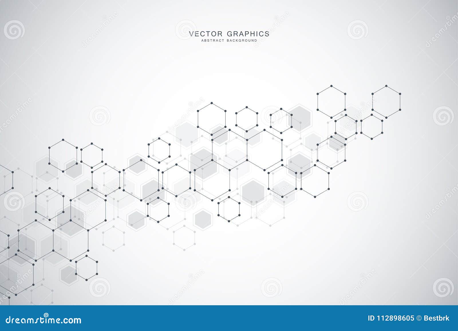 Science Abstract Background with Hexagons and Molecules. Stock Vector ...