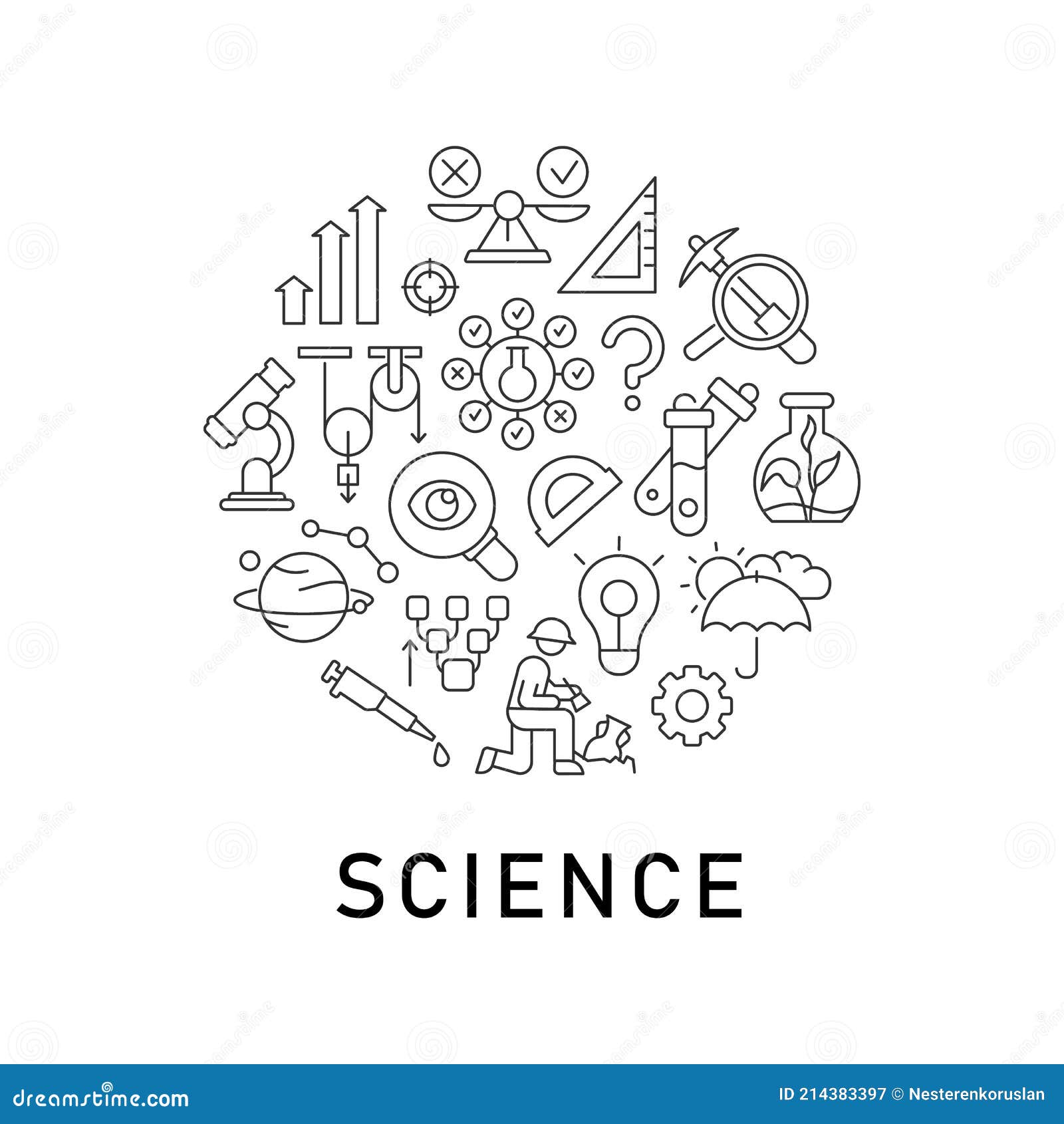 Science Abstract Linear Concept Layout with Headline Stock Vector ...