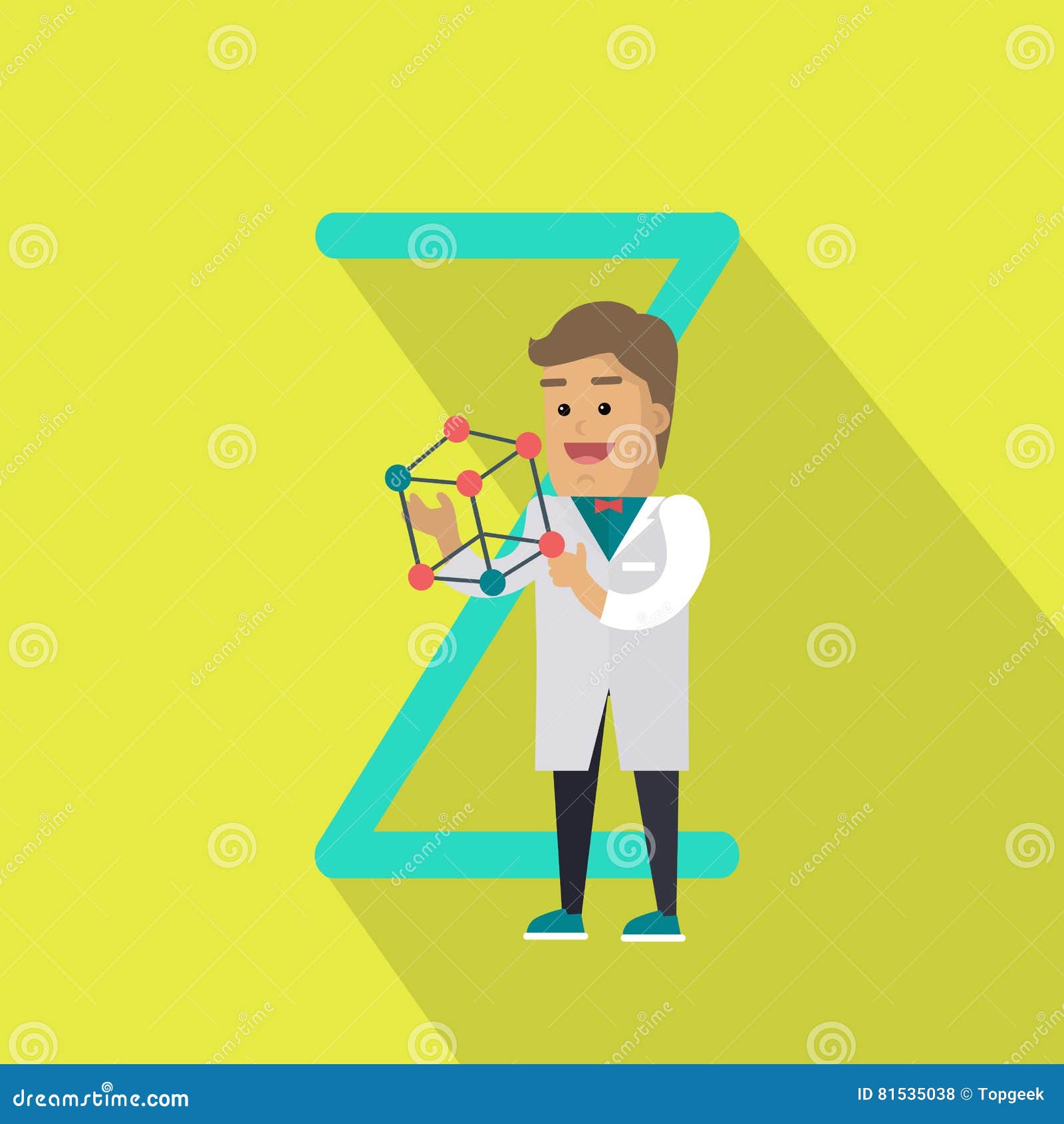 Science Alphabet Concept In Flat Design Vector Illustration ...