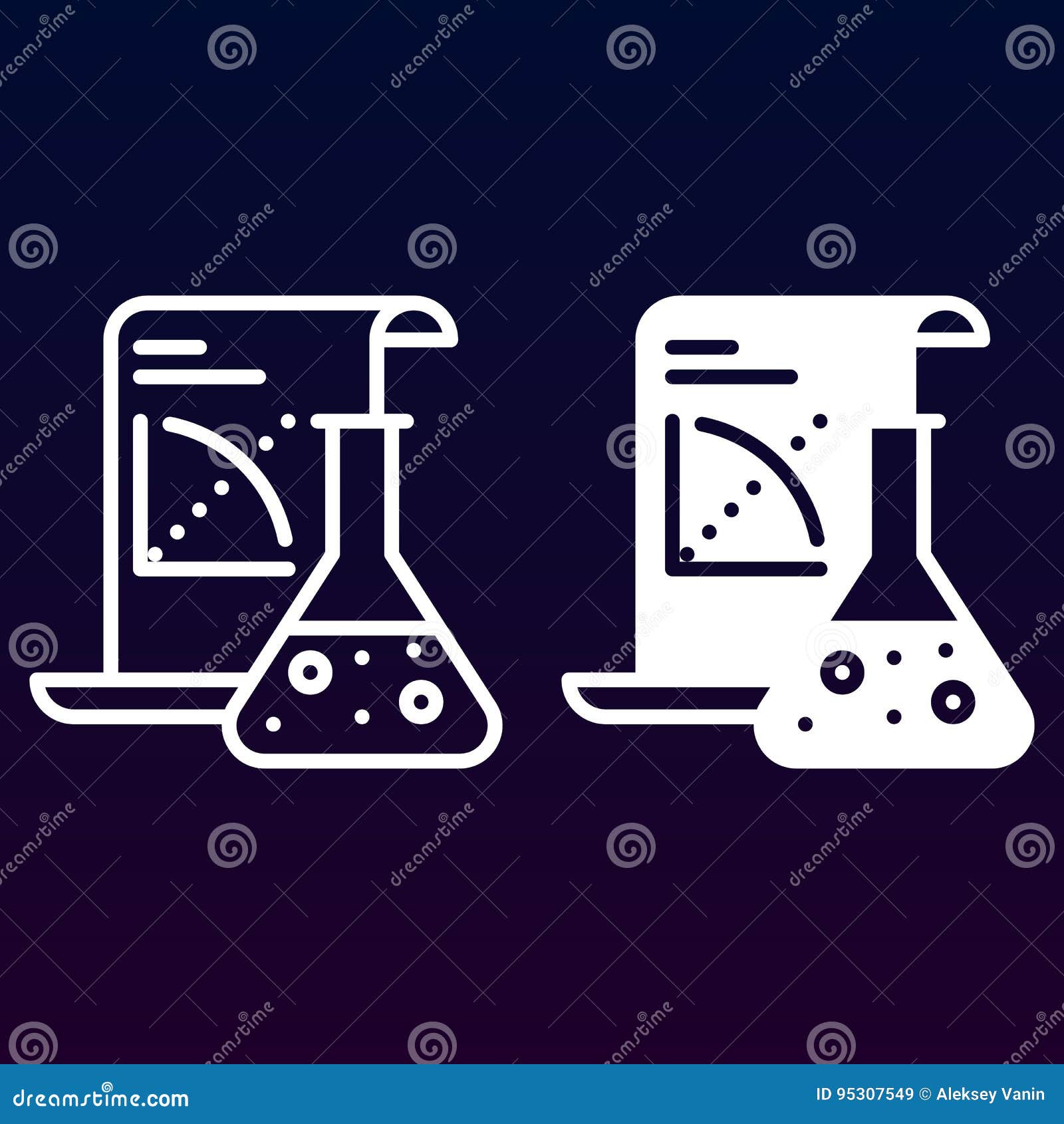 Science Application Line and Solid Icon, Outline and Filled Vector Sign ...