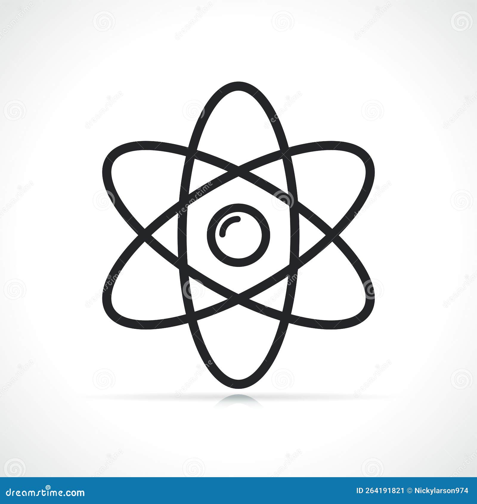Atom Line Icon. Chemical Element Vector Illustration Isolated On White ...