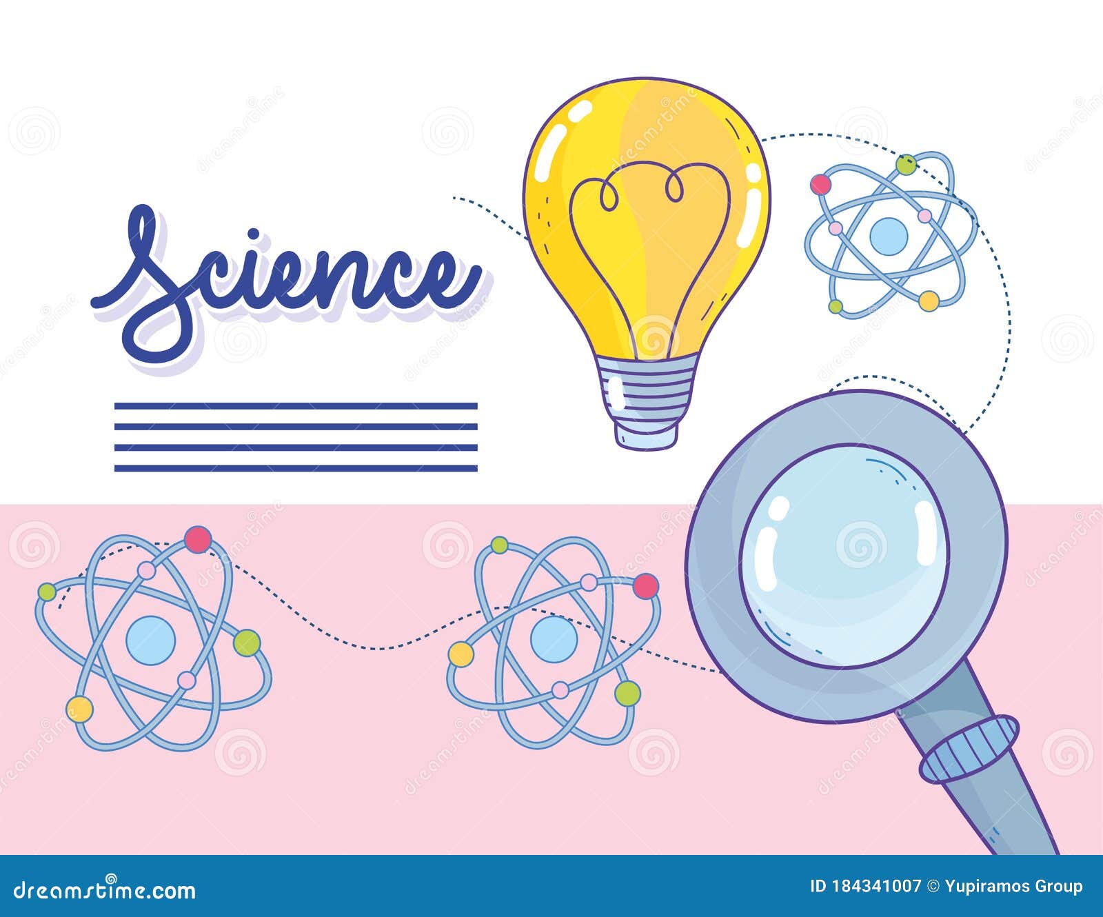 Science Atoom Molecule Vergrootglas Analysis Laboratorium Vector ...