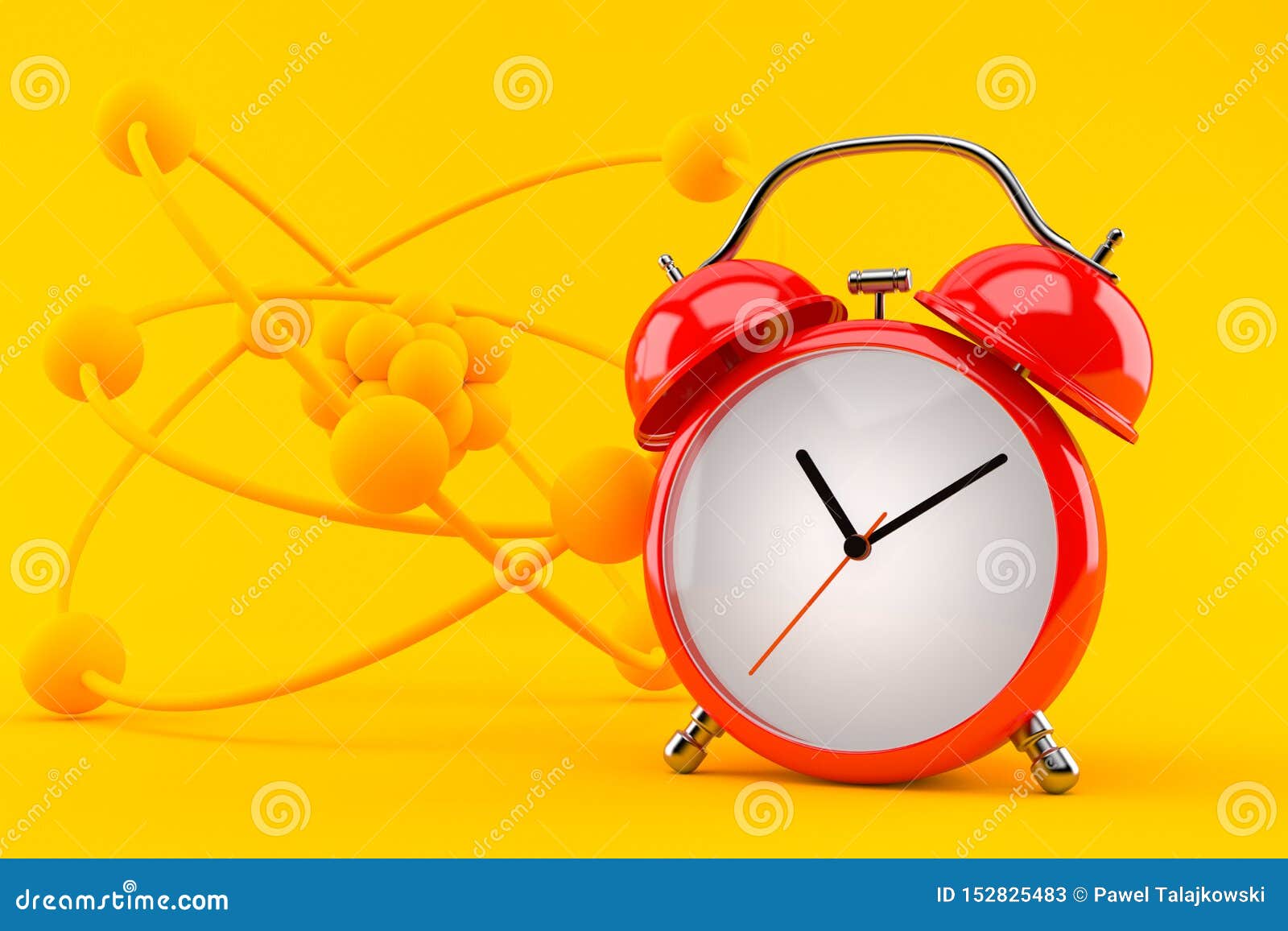 Science Background with Alarm Clock Stock Illustration - Illustration ...